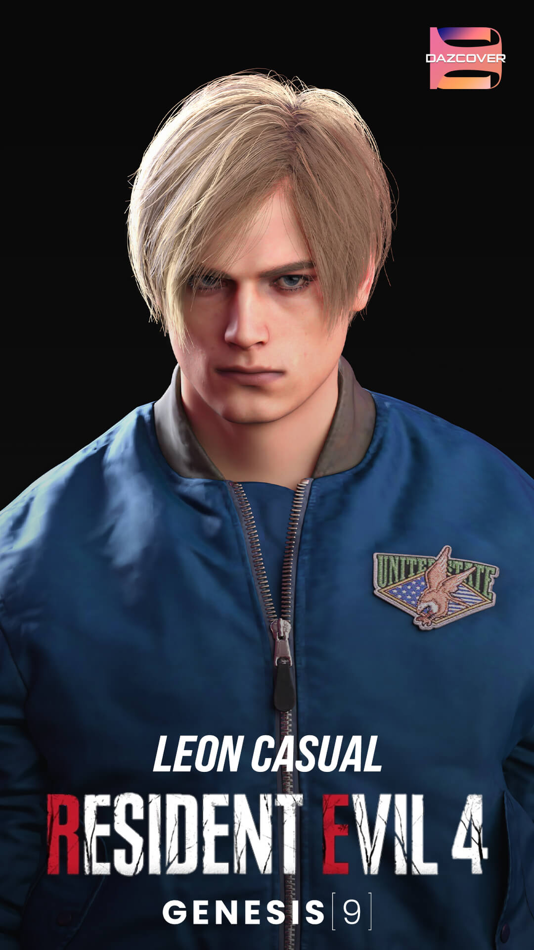 RE4R Leon Kennedy Casual Outfit for G9 3D Render by DazCover