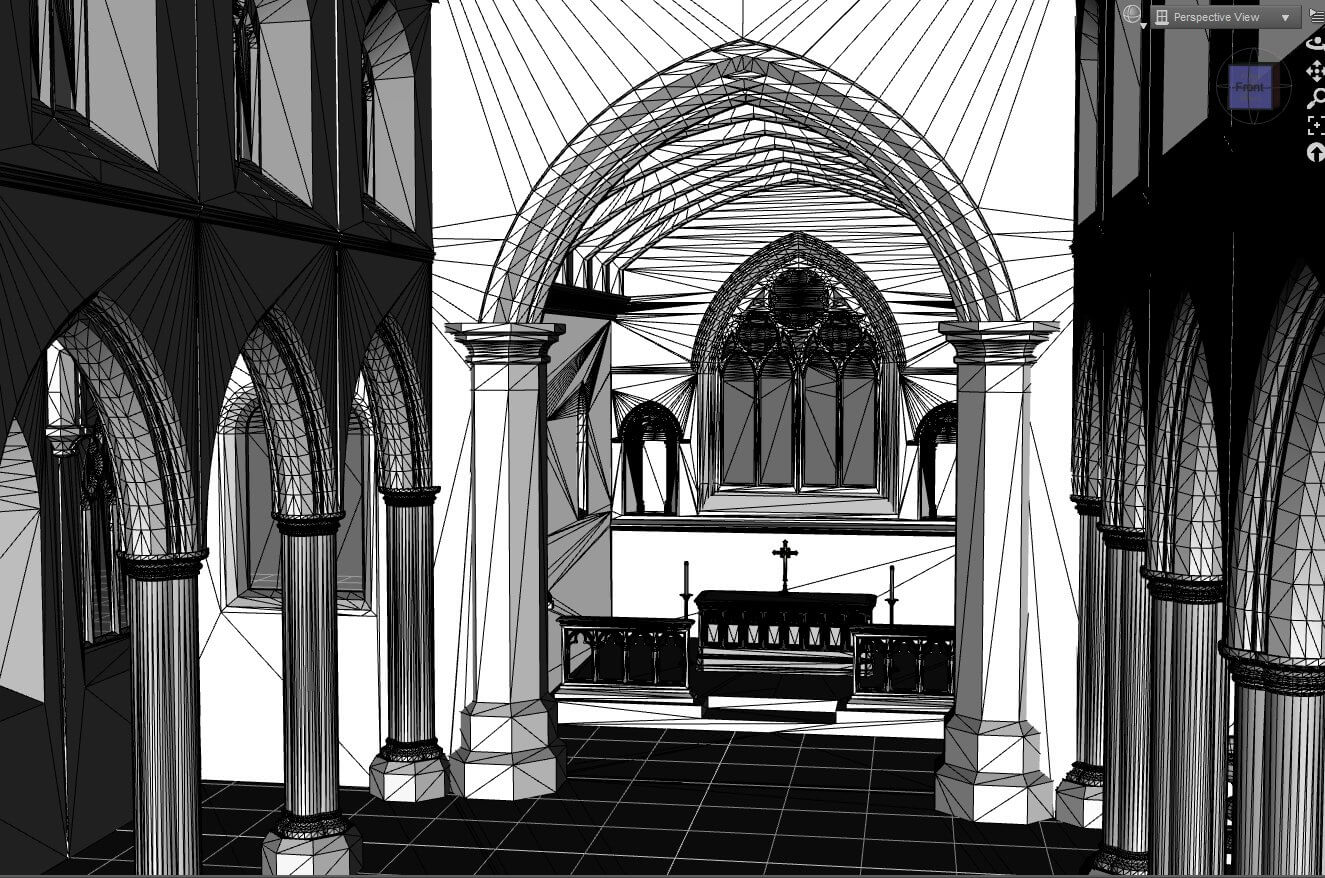 Church Nave - 3D Model by dazinbane