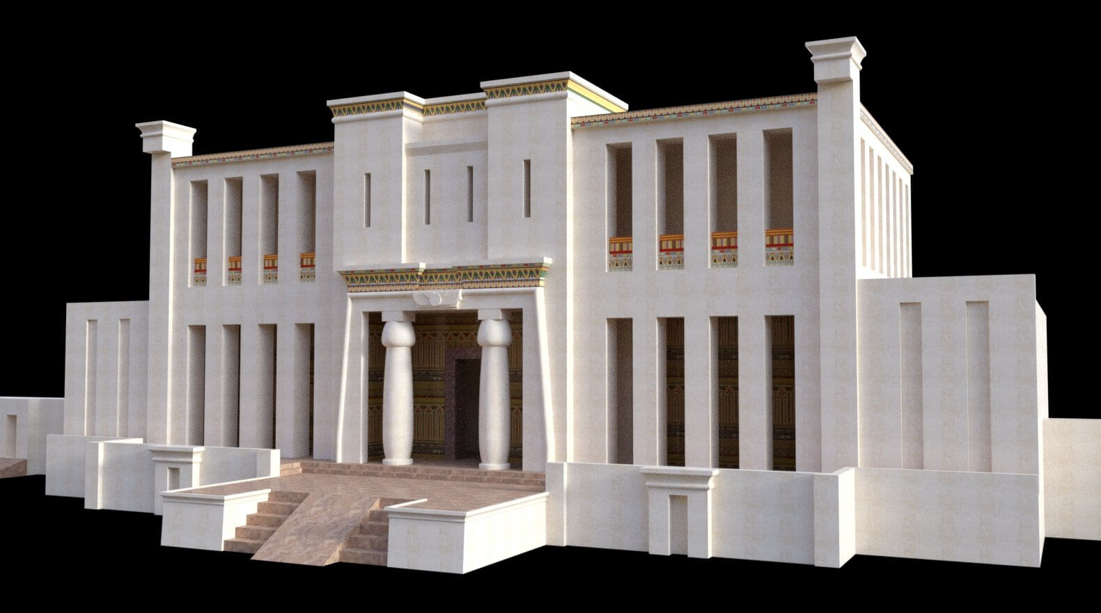 Egyptian Palace Facade - 3D Model by dazinbane