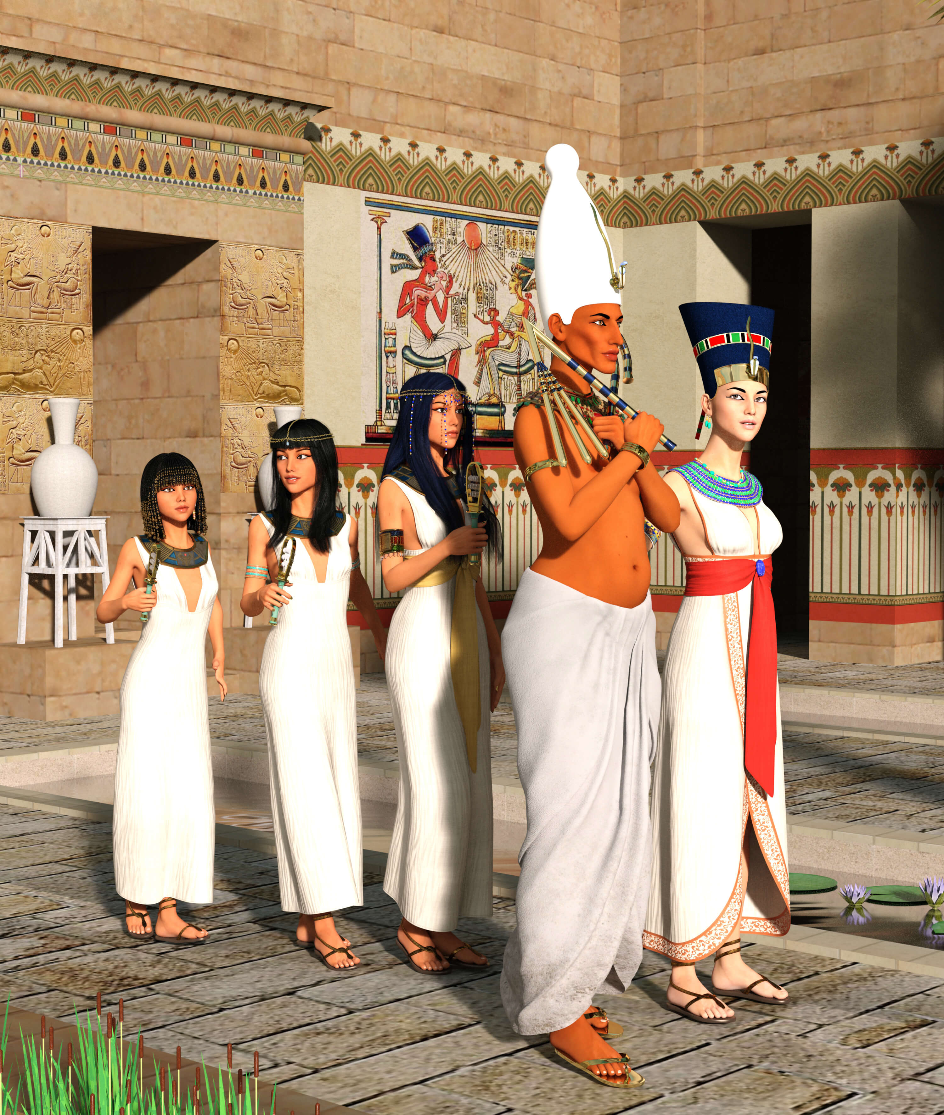Akhenaten 3D Render, Digital Art by dazinbane