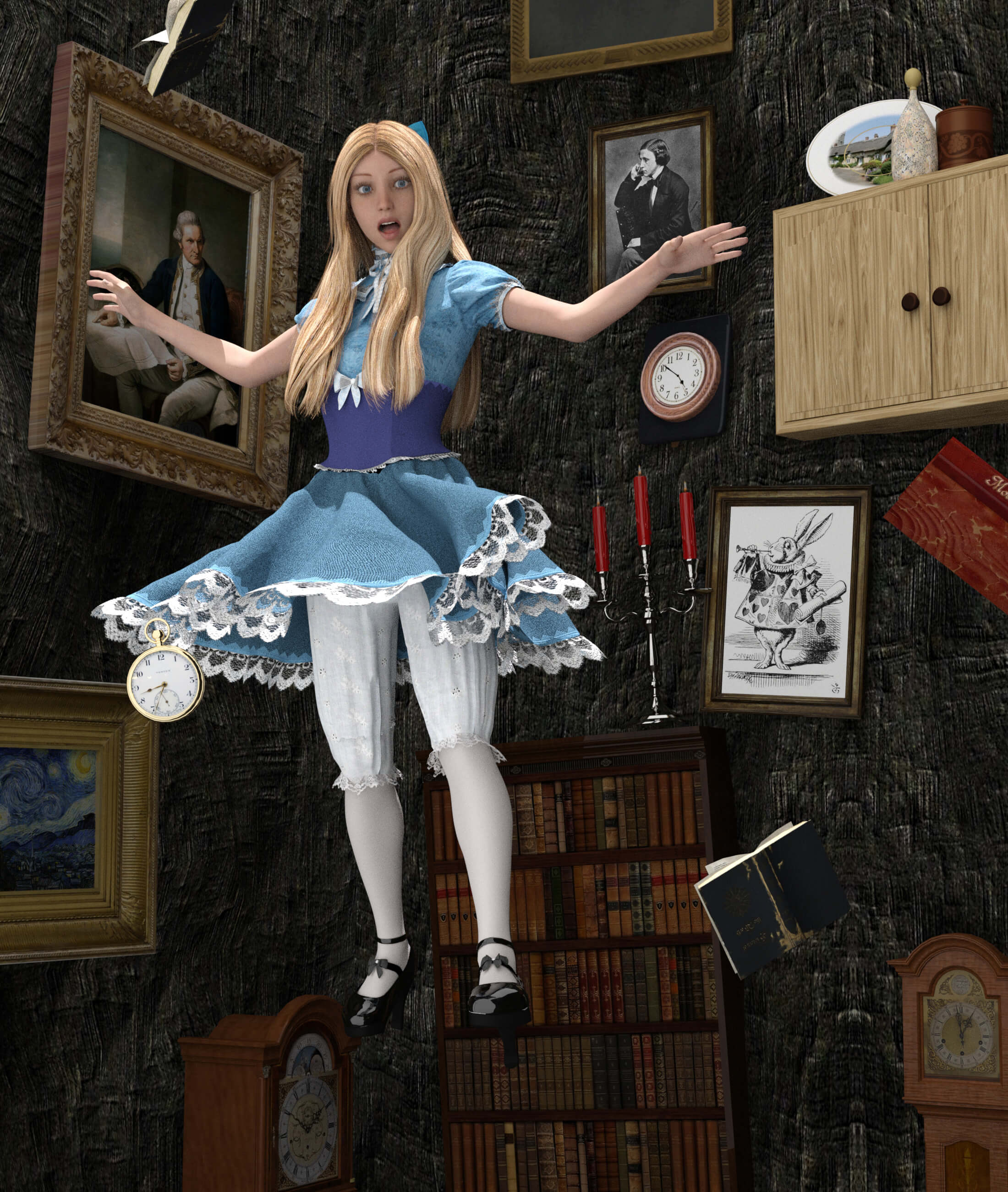 Alice 3D Render, Digital Art by dazinbane