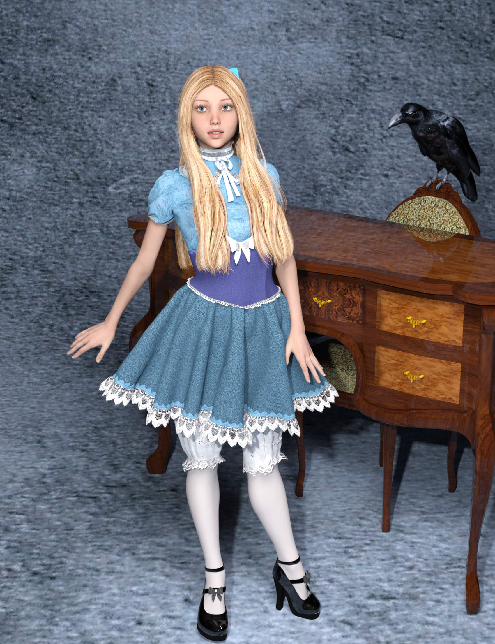 Alice 3D Render, Digital Art by dazinbane