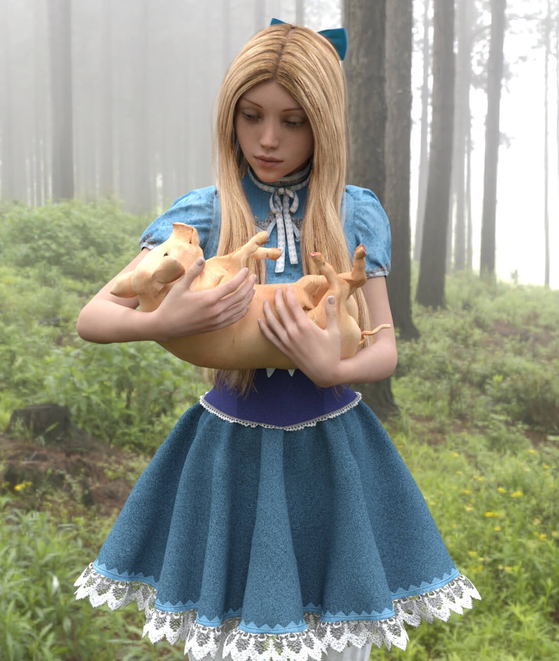 Alice 3D Render, Digital Art by dazinbane