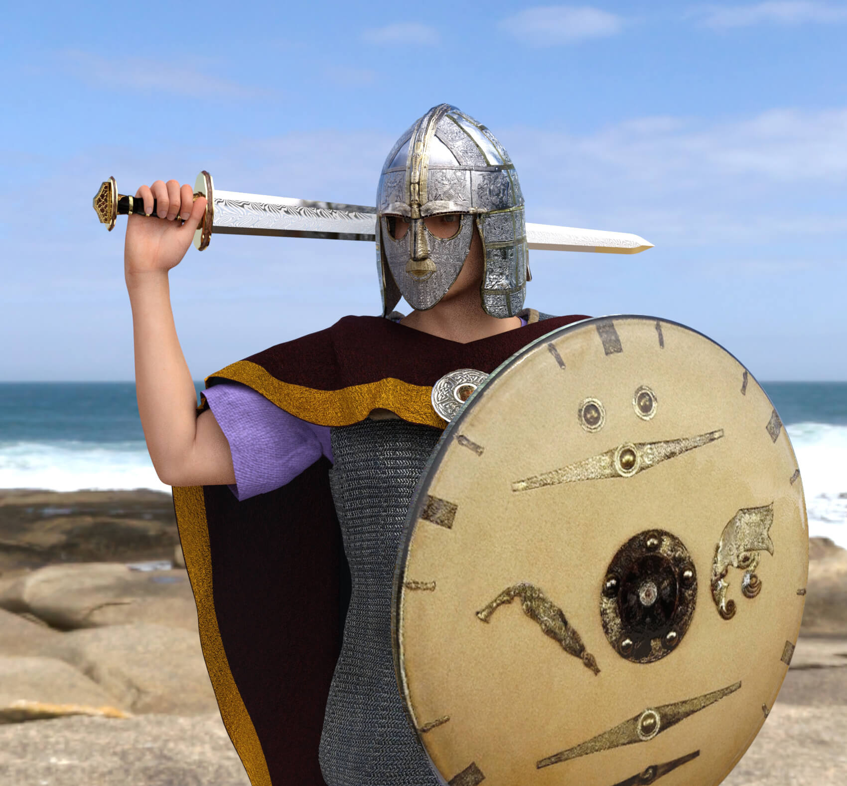 Anglo-Saxon Warriors 3D Render, Digital Art by dazinbane