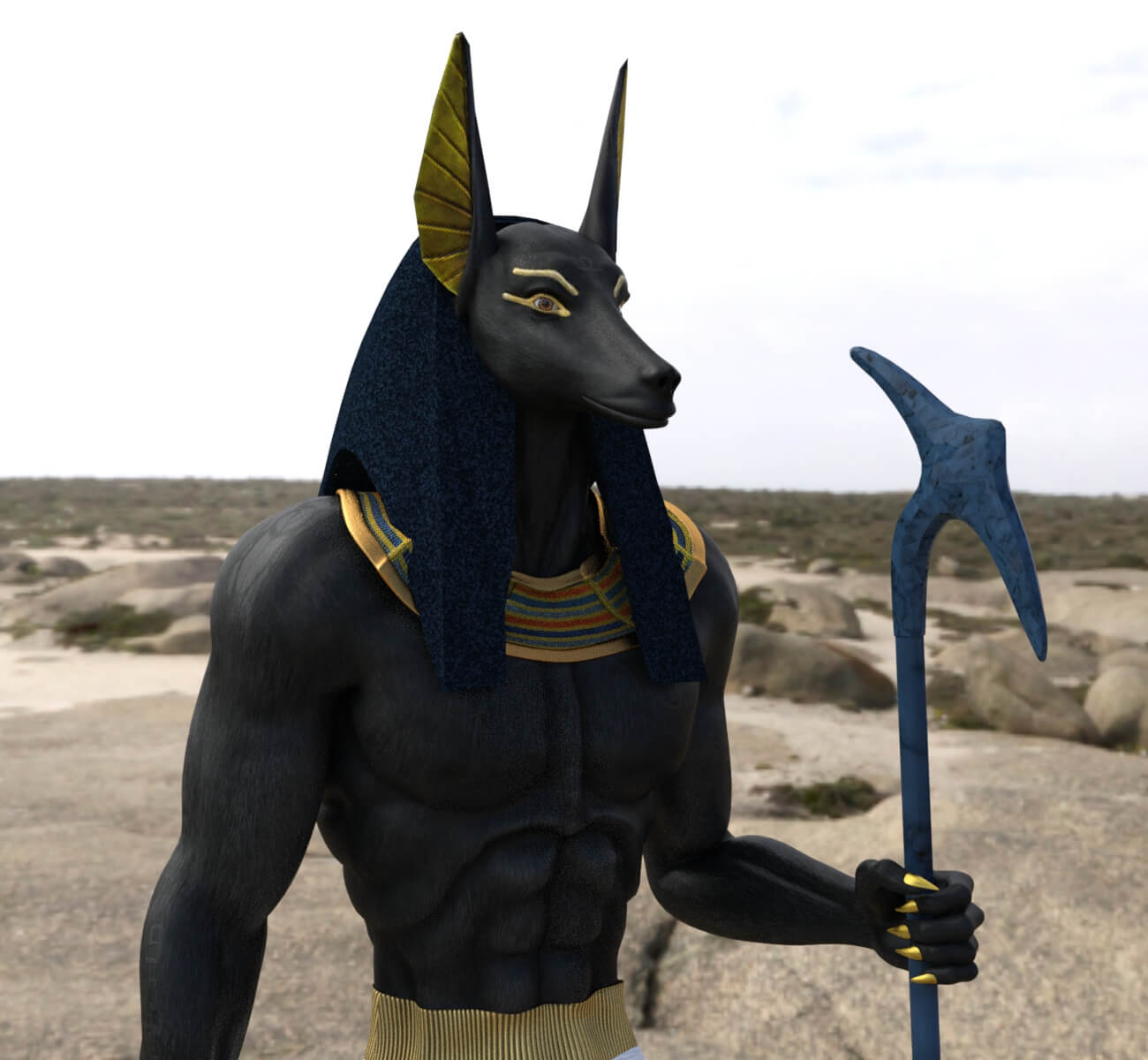 Anubis 3D Render, Digital Art by dazinbane