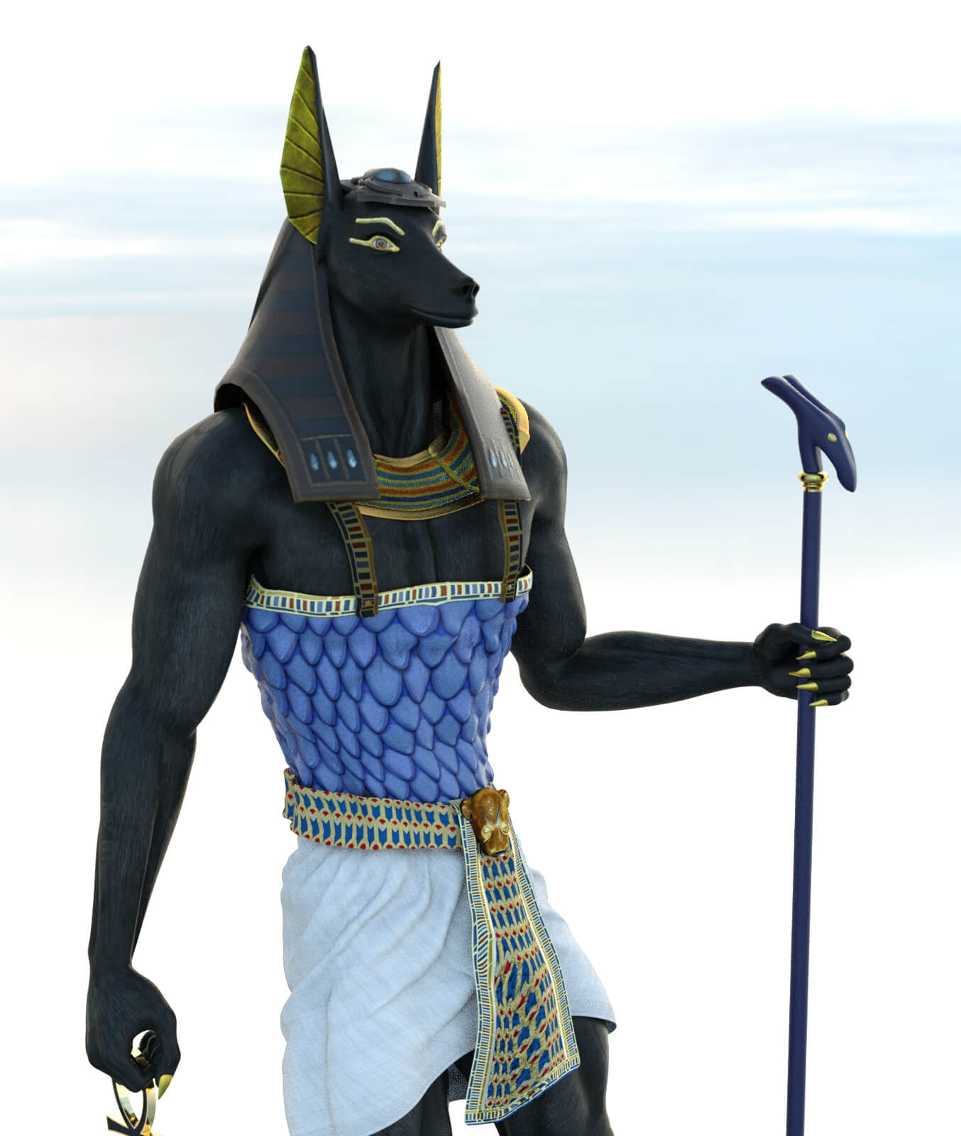 Anubis 3D Render, Digital Art by dazinbane