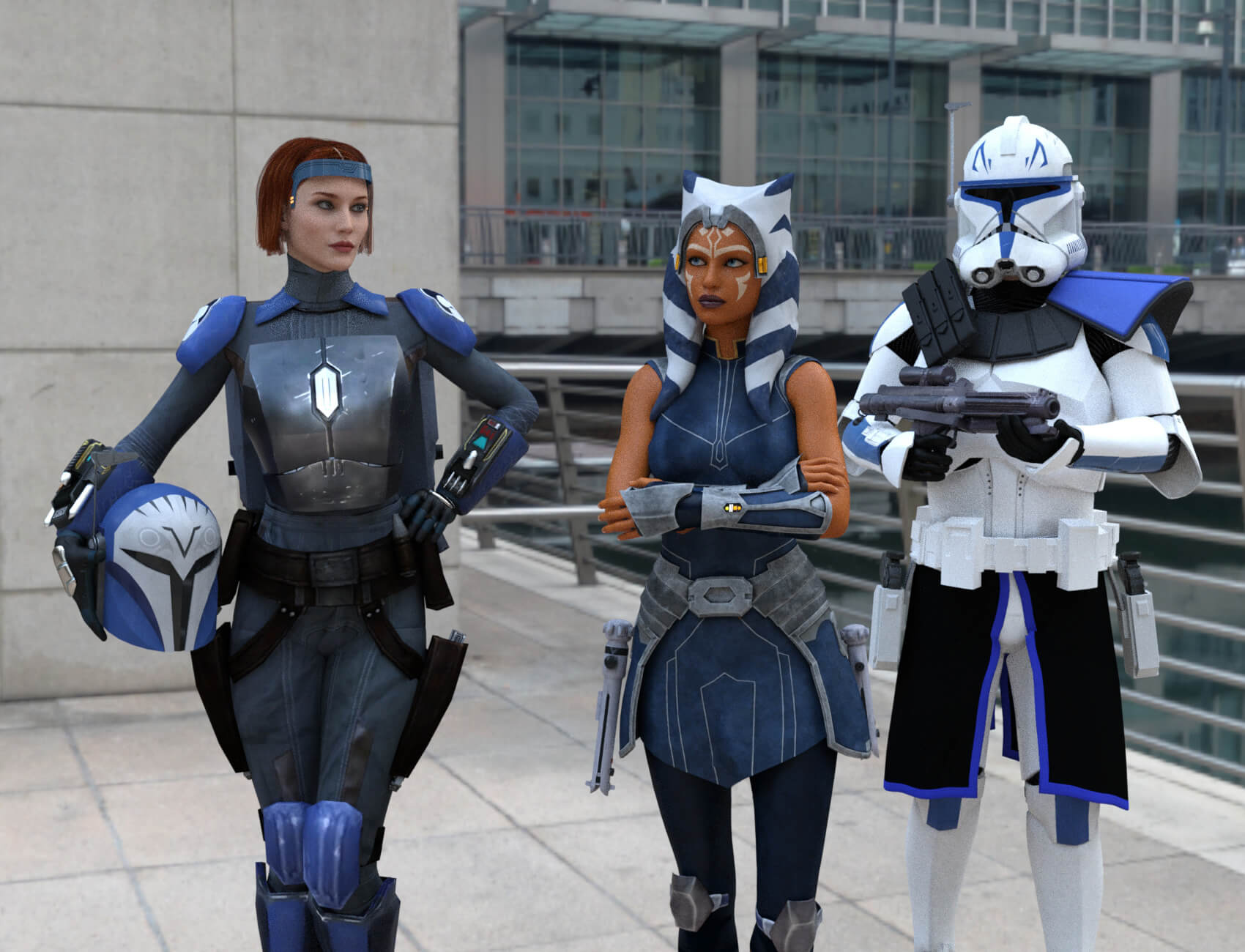 Bo Katan, Ahsoka Tano and Captain Rex. 3D Render by dazinbane