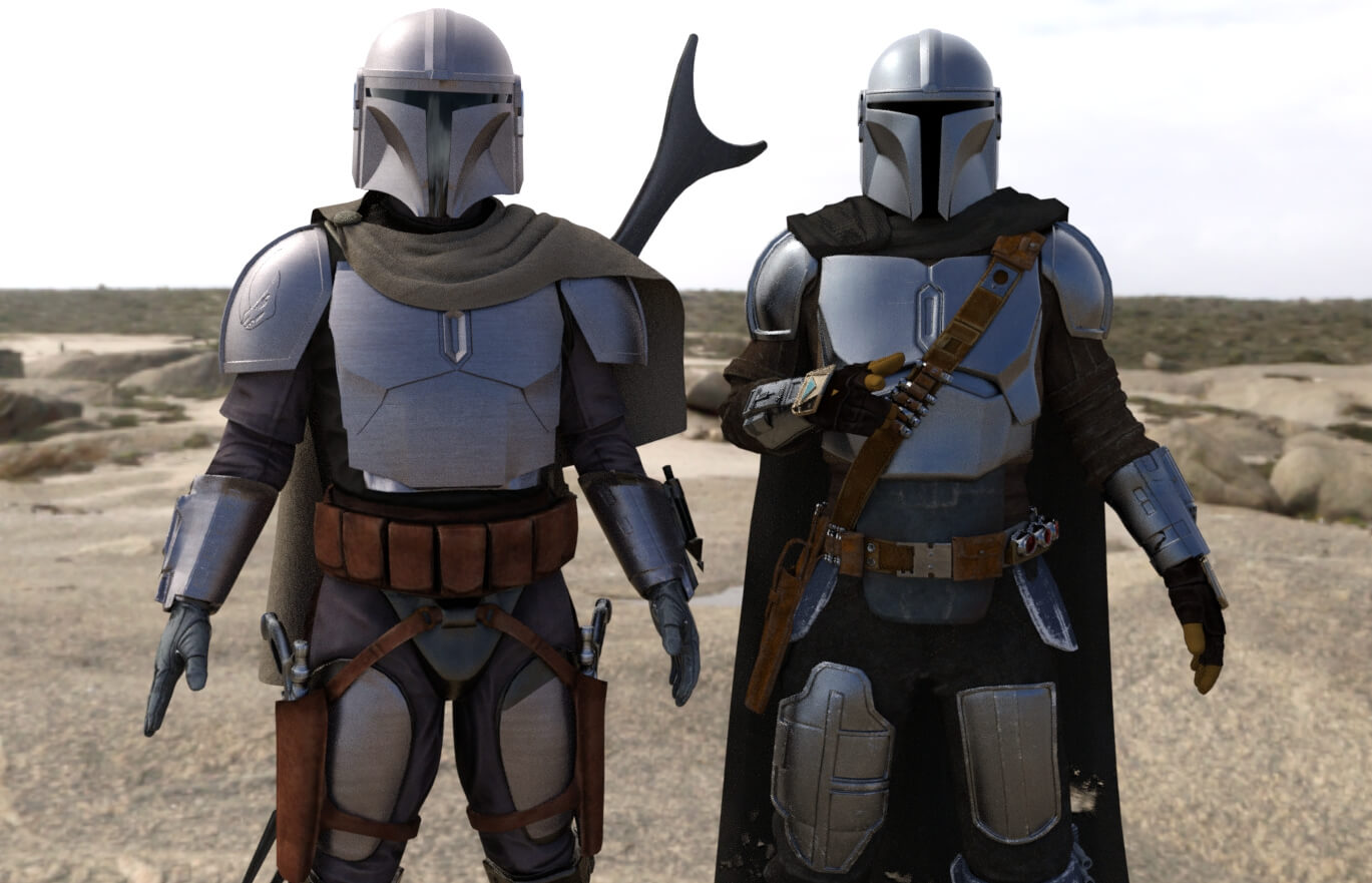 Boba and Mando 3D Render, Digital Art by dazinbane