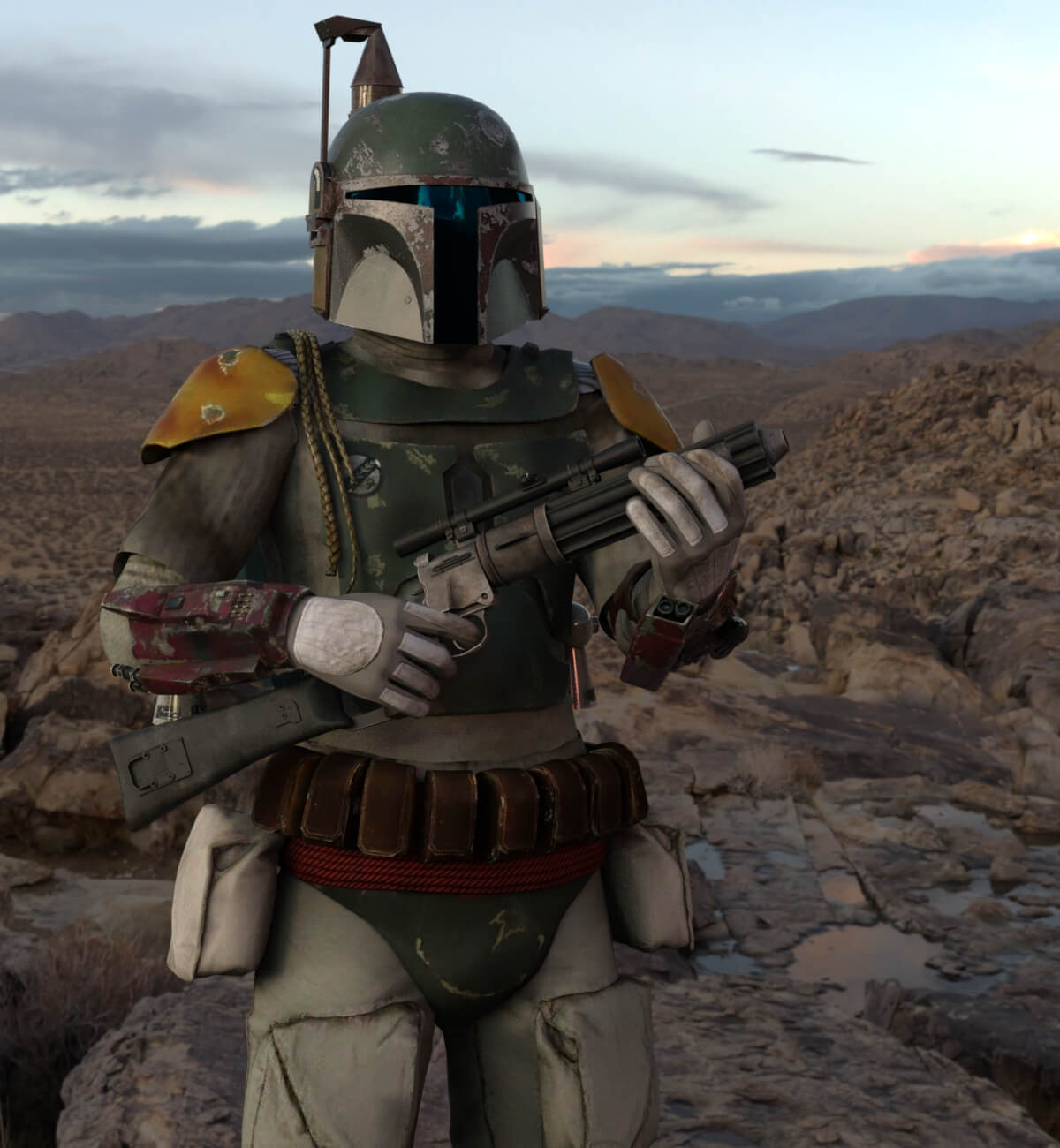 Boba Fett 3D Render, Digital Art by dazinbane