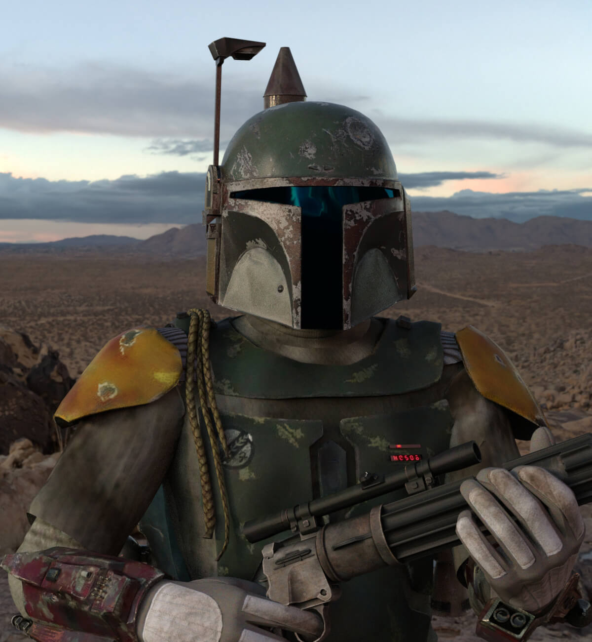 Boba Fett 3D Render, Digital Art by dazinbane