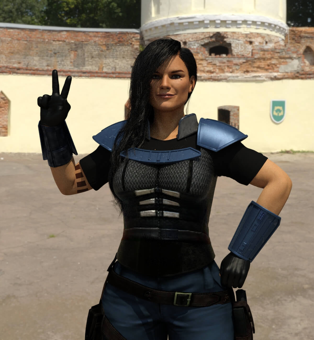 Cara Dune and Mando fight 3D Render, Digital Art by dazinbane