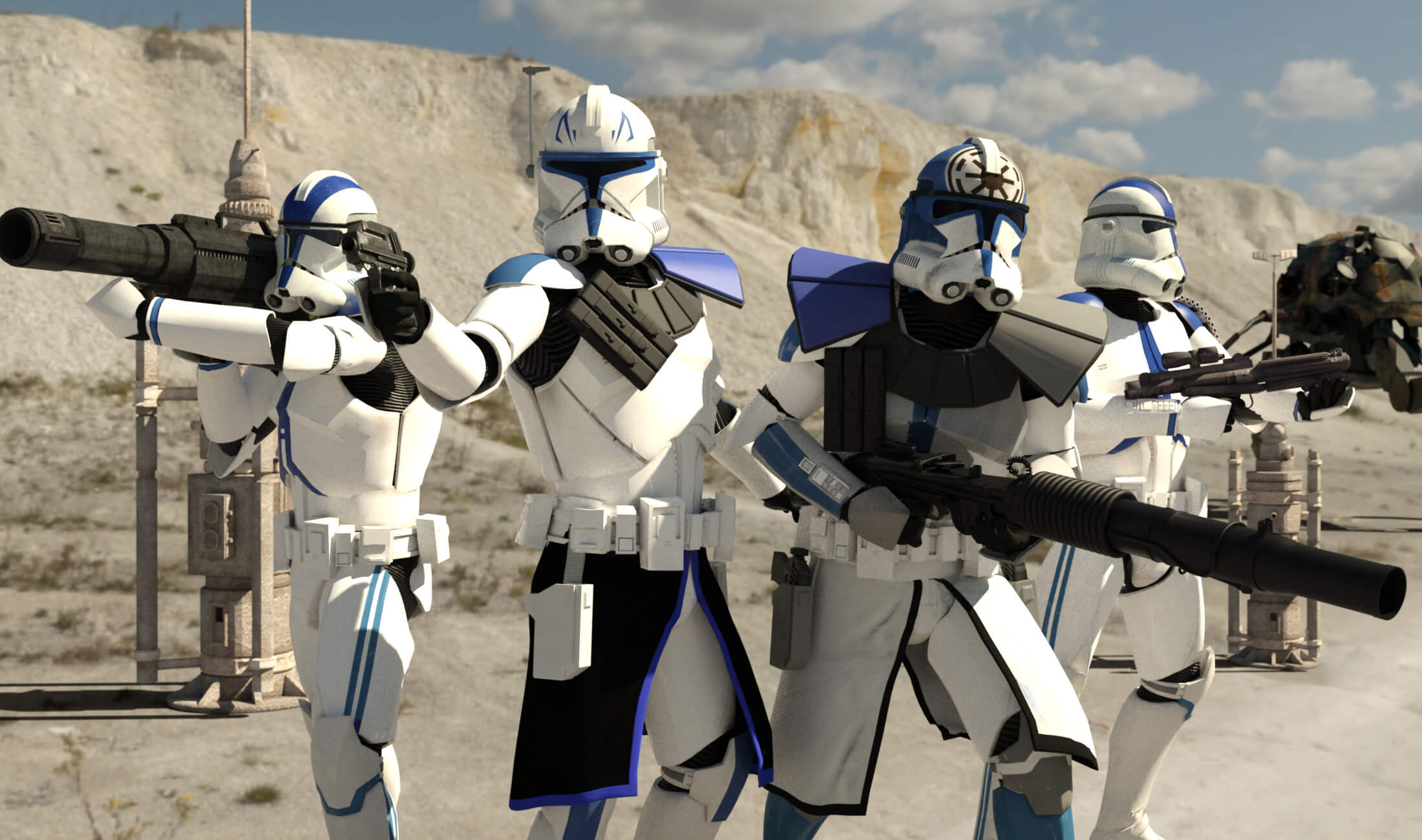 Clone troopers of the 501st 3D Render, Digital Art by dazinbane