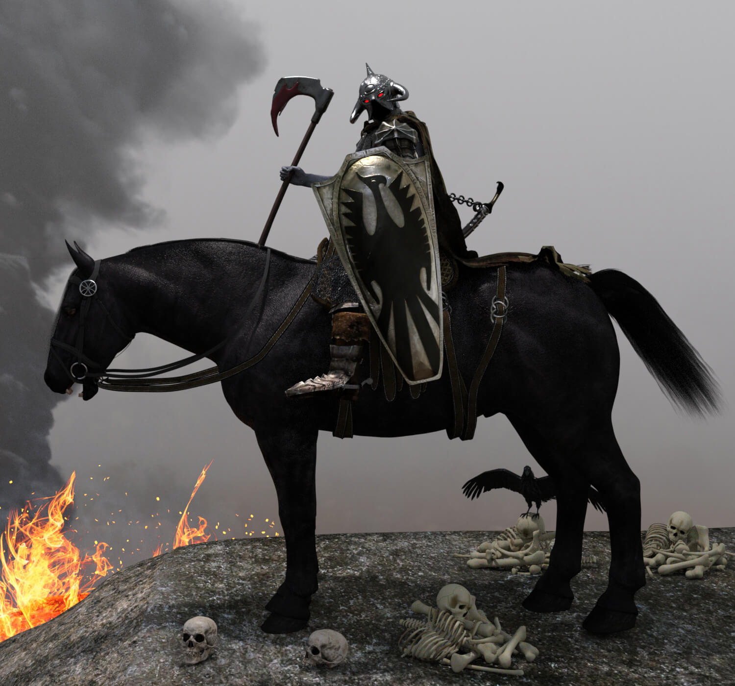 Death Dealer 3D Render, Digital Art by dazinbane