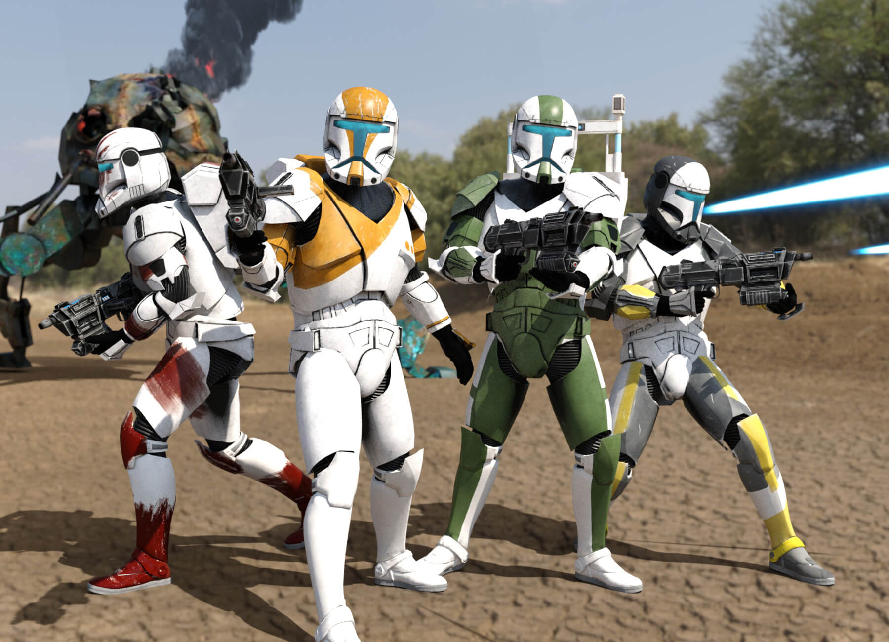 Delta Squad 3D Render, Digital Art by dazinbane