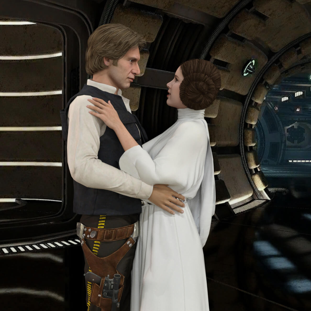 Han Solo on Endor 3D Render, Digital Art by dazinbane