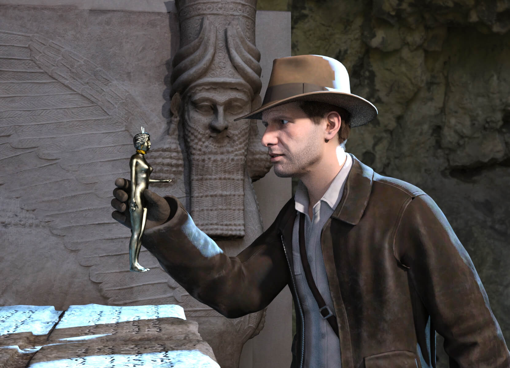 Indiana Jones 3D Render, Digital Art by dazinbane