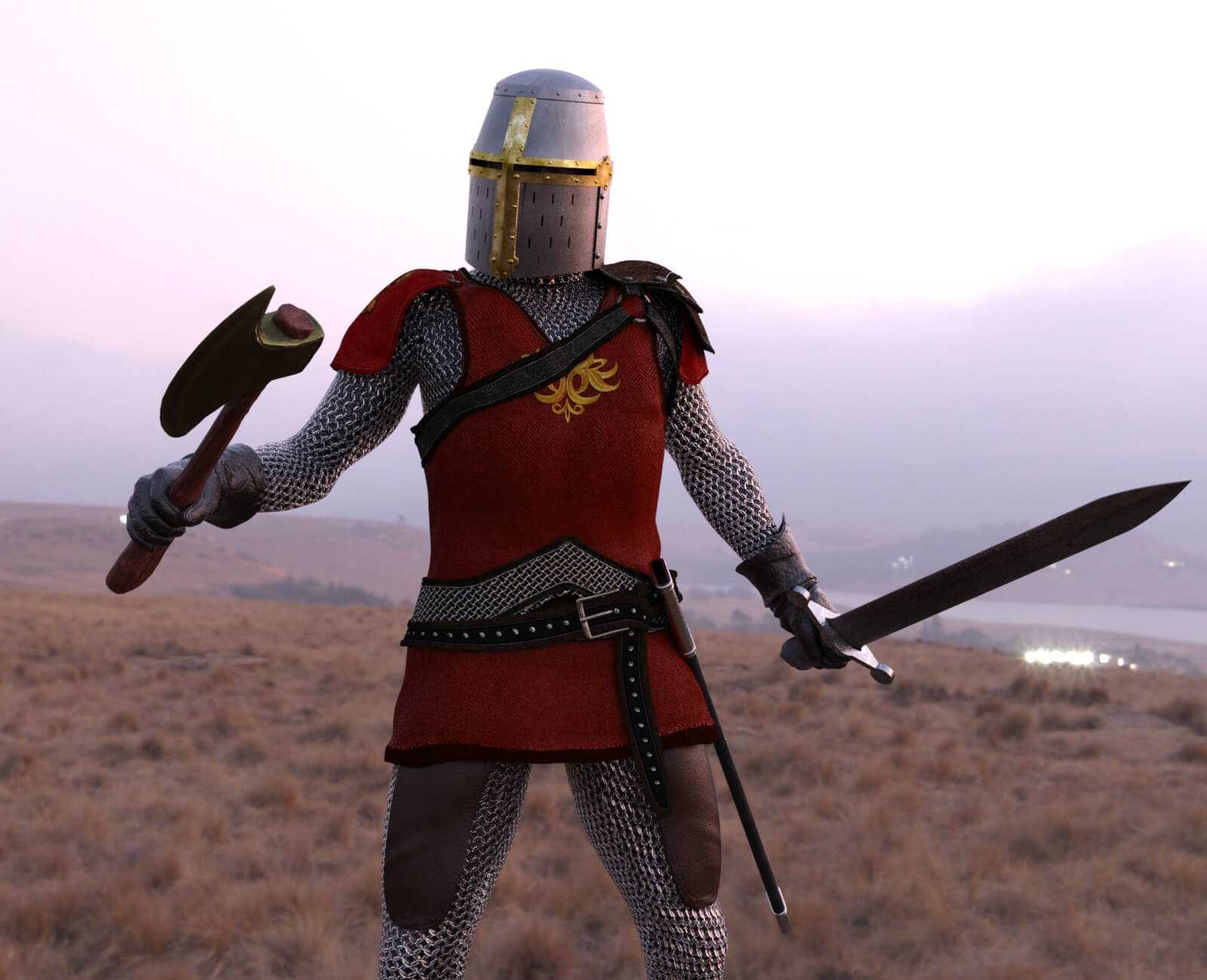 Knight 3D Render, Digital Art by dazinbane