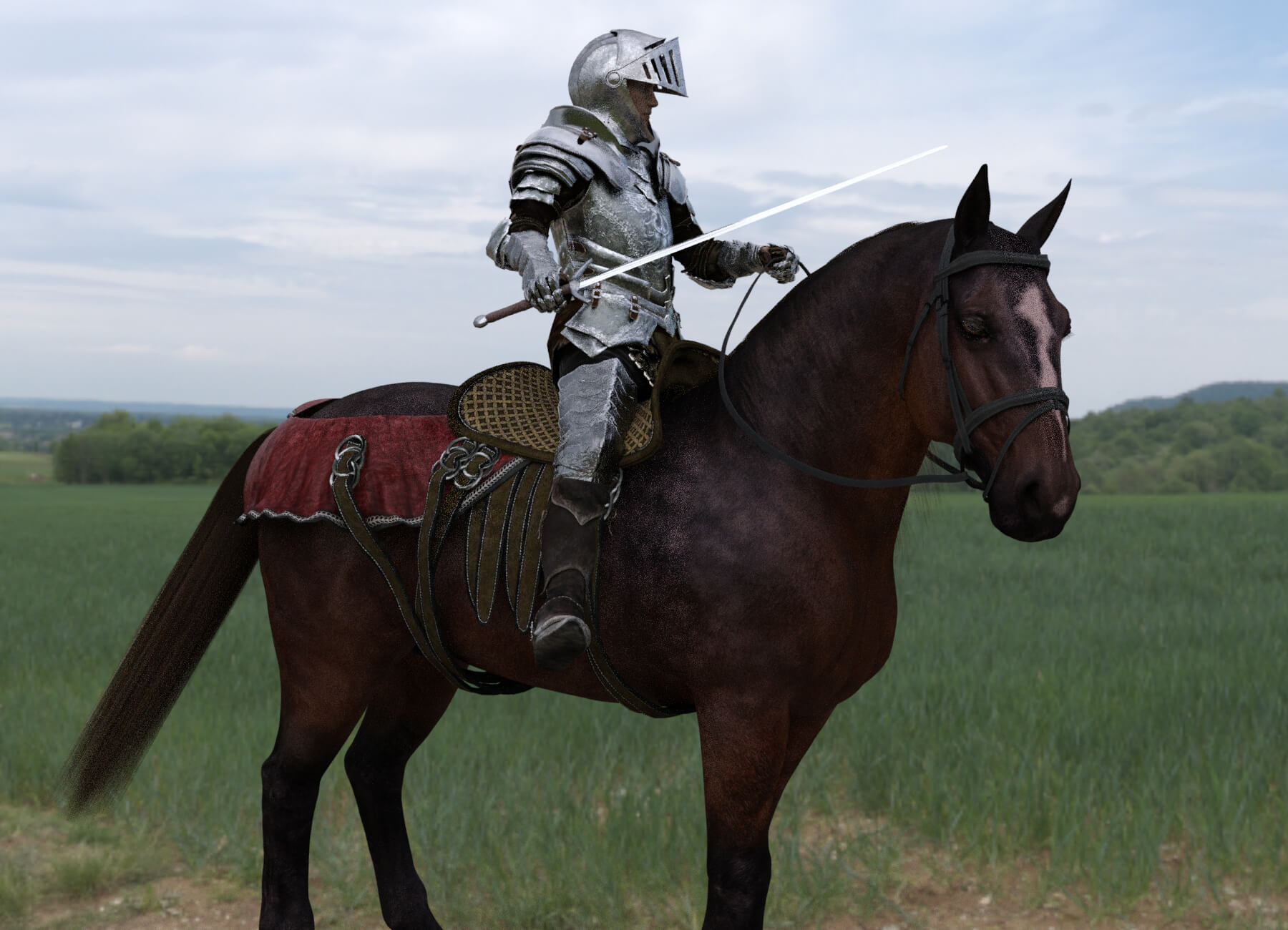 Knight 3D Render, Digital Art by dazinbane