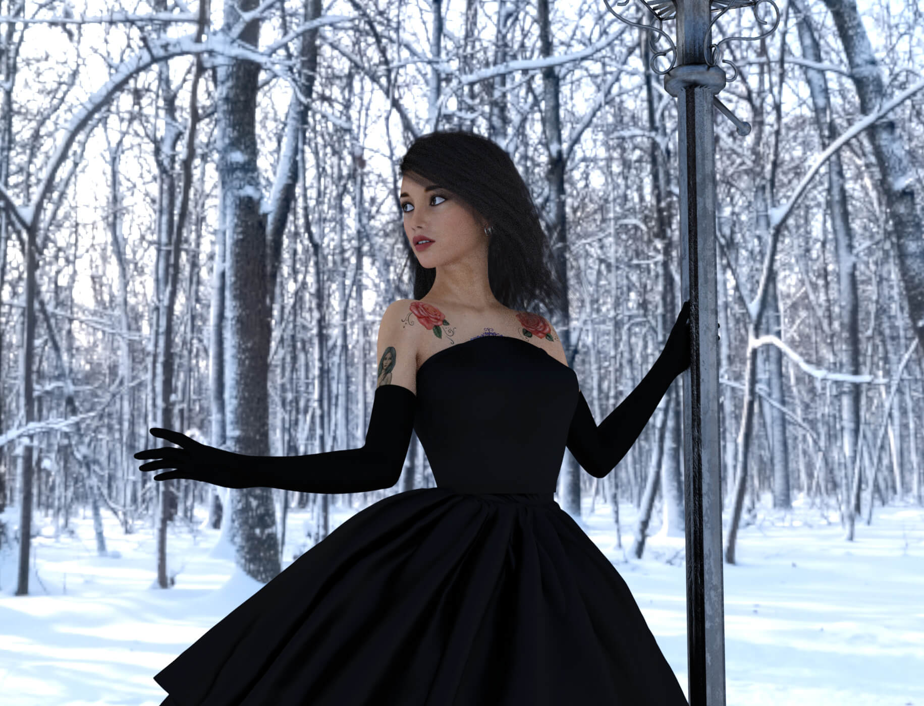 Lainey in Narnia 3D Render, Digital Art by dazinbane
