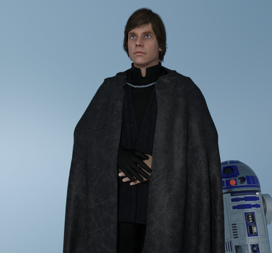Luke Skywalker 3D Render, Digital Art by dazinbane