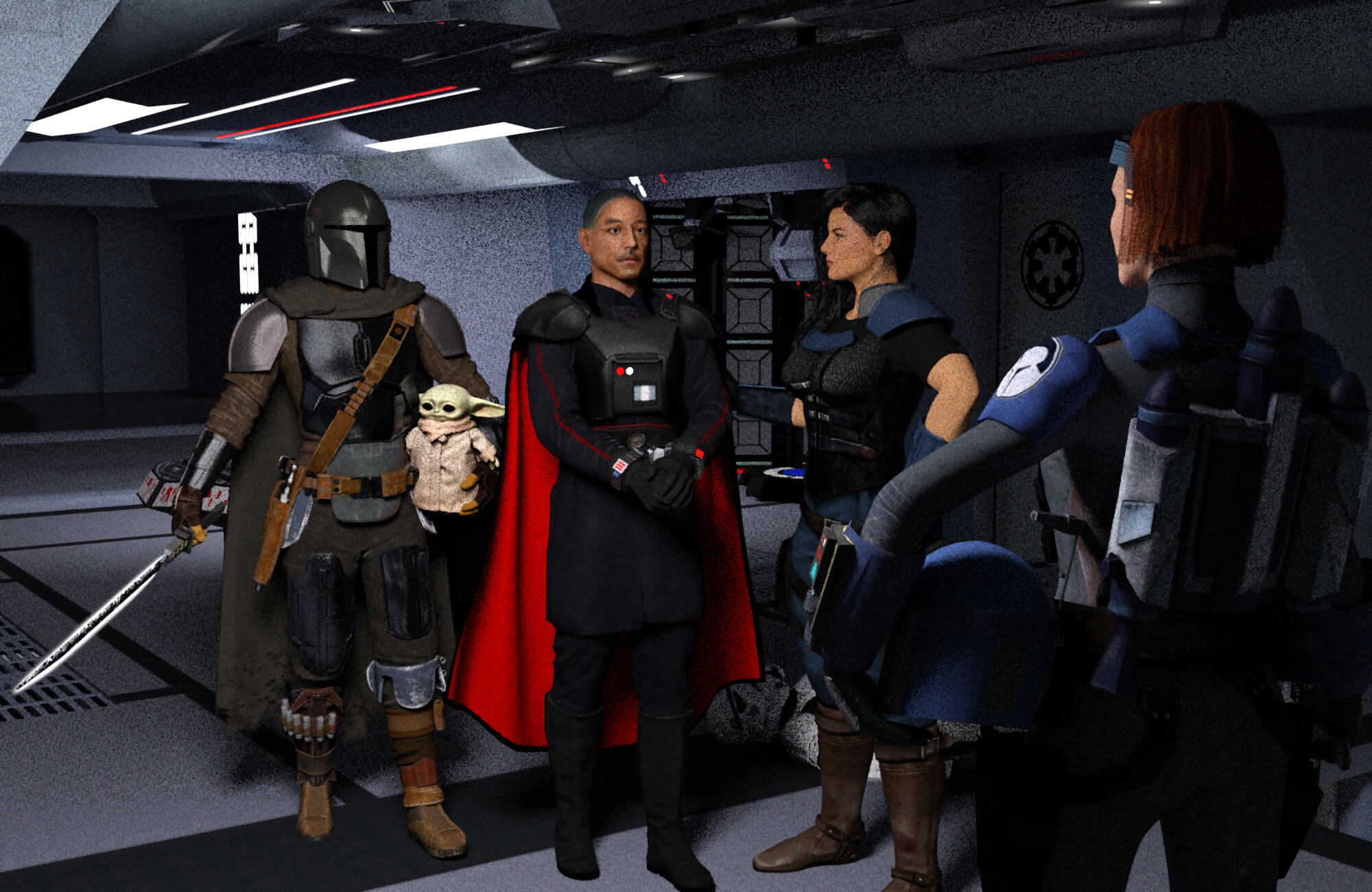 Moff Gideon 3D Render, Digital Art by dazinbane