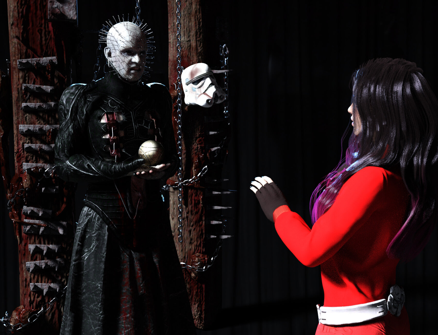 Pinhead 3D Render, Digital Art by dazinbane