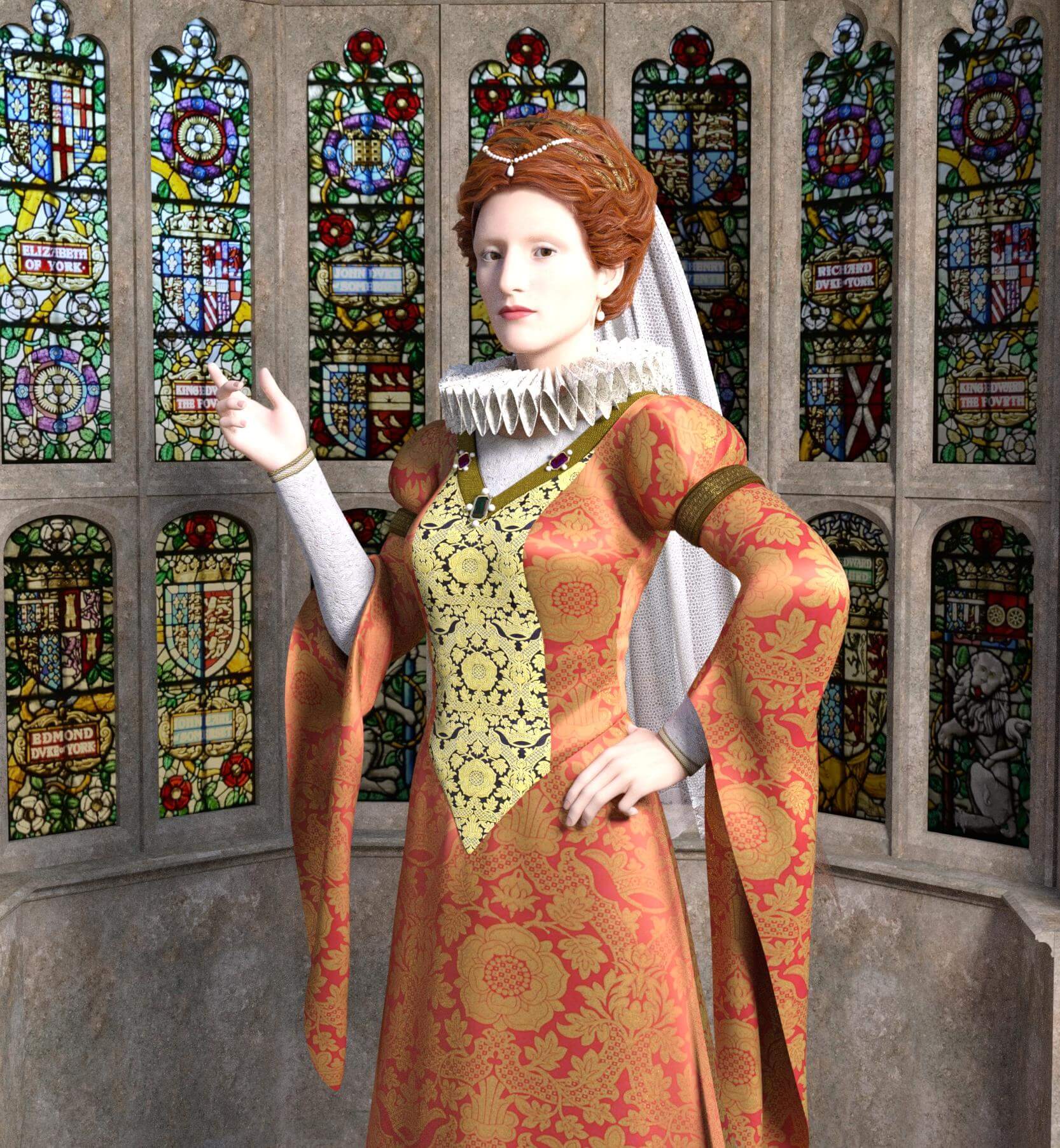 Queen Elizabeth I 3D Render, Digital Art by dazinbane