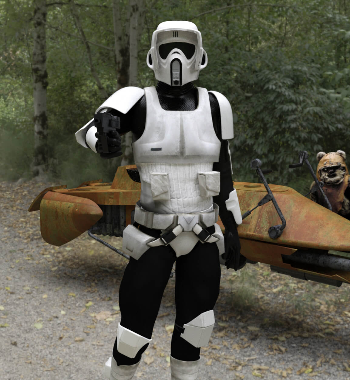 Scout trooper 3D Render, Digital Art by dazinbane