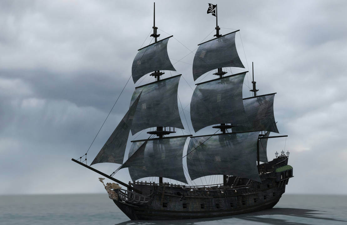 The Black Pearl 3D Render, Digital Art by dazinbane