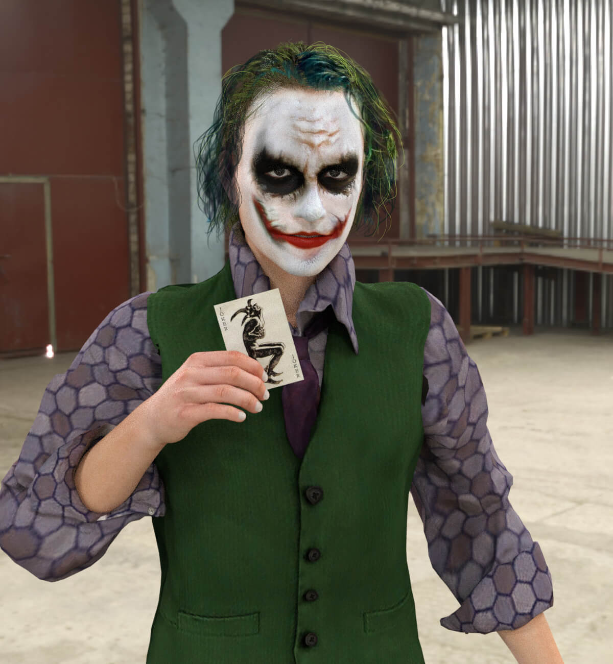 The Joker 3D Render, Digital Art by dazinbane