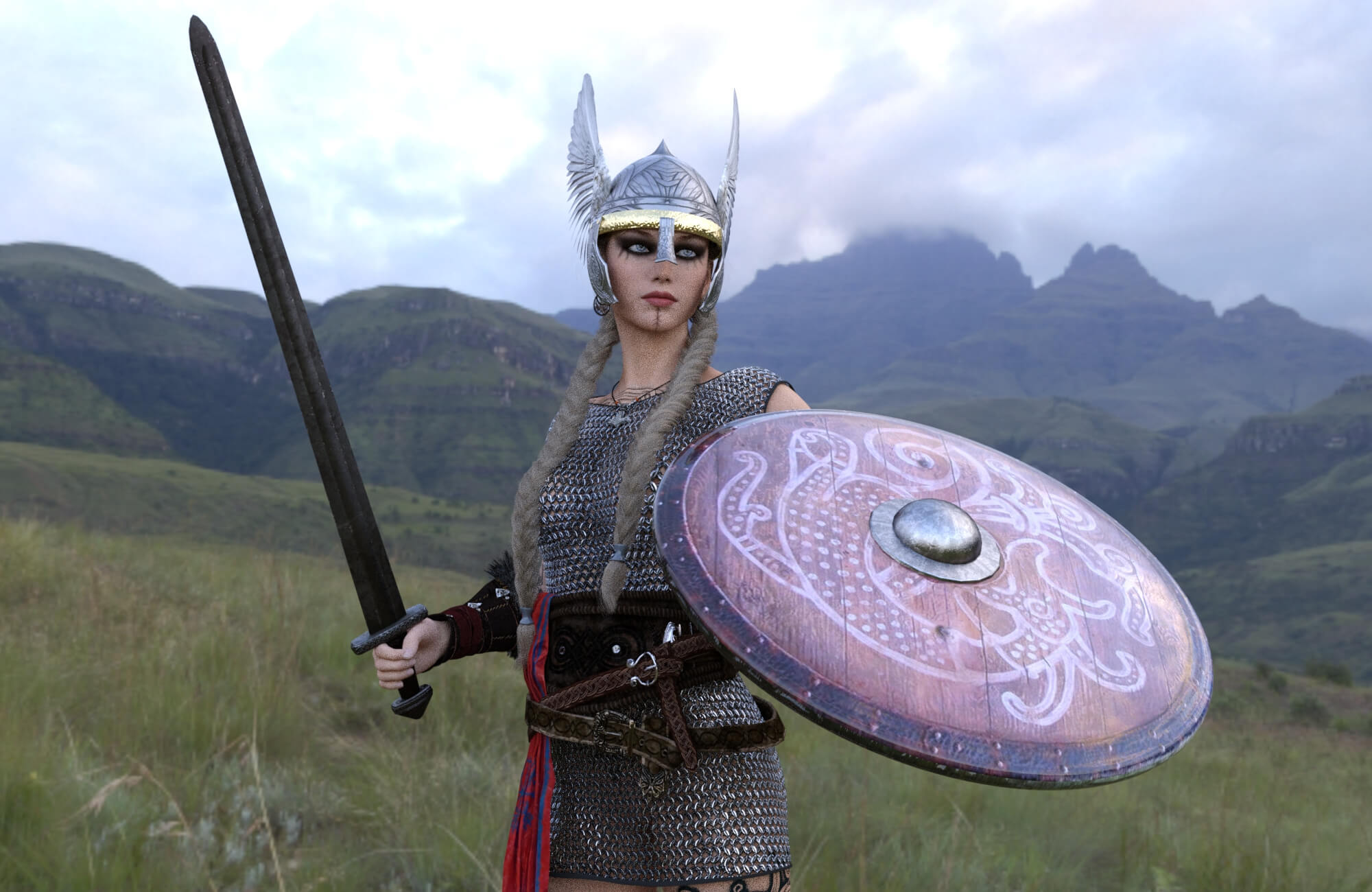 Valkyrie 3D Render, Digital Art by dazinbane