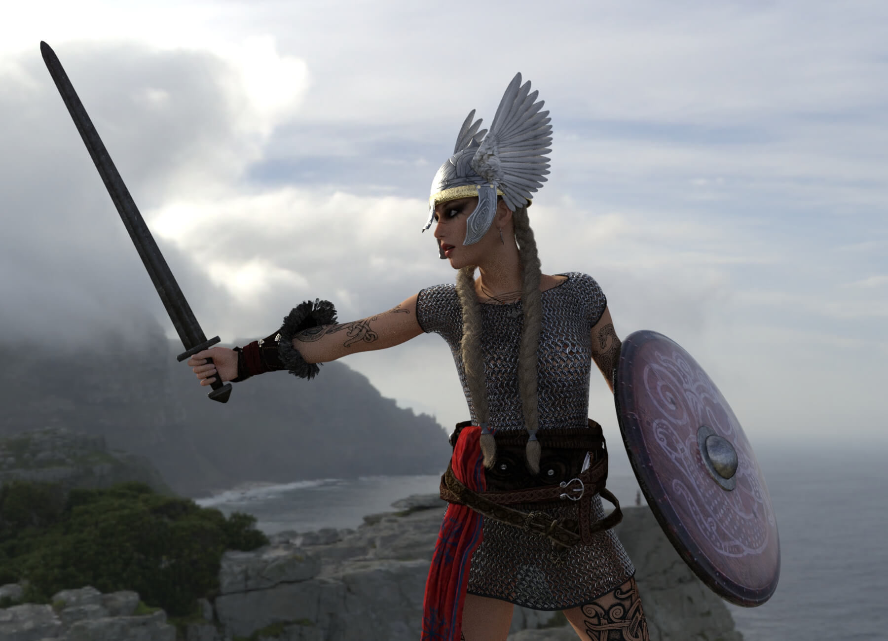 Valkyrie 3D Render, Digital Art by dazinbane