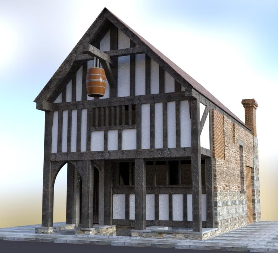 Medieval Merchant's House - 3D Model by dazinbane
