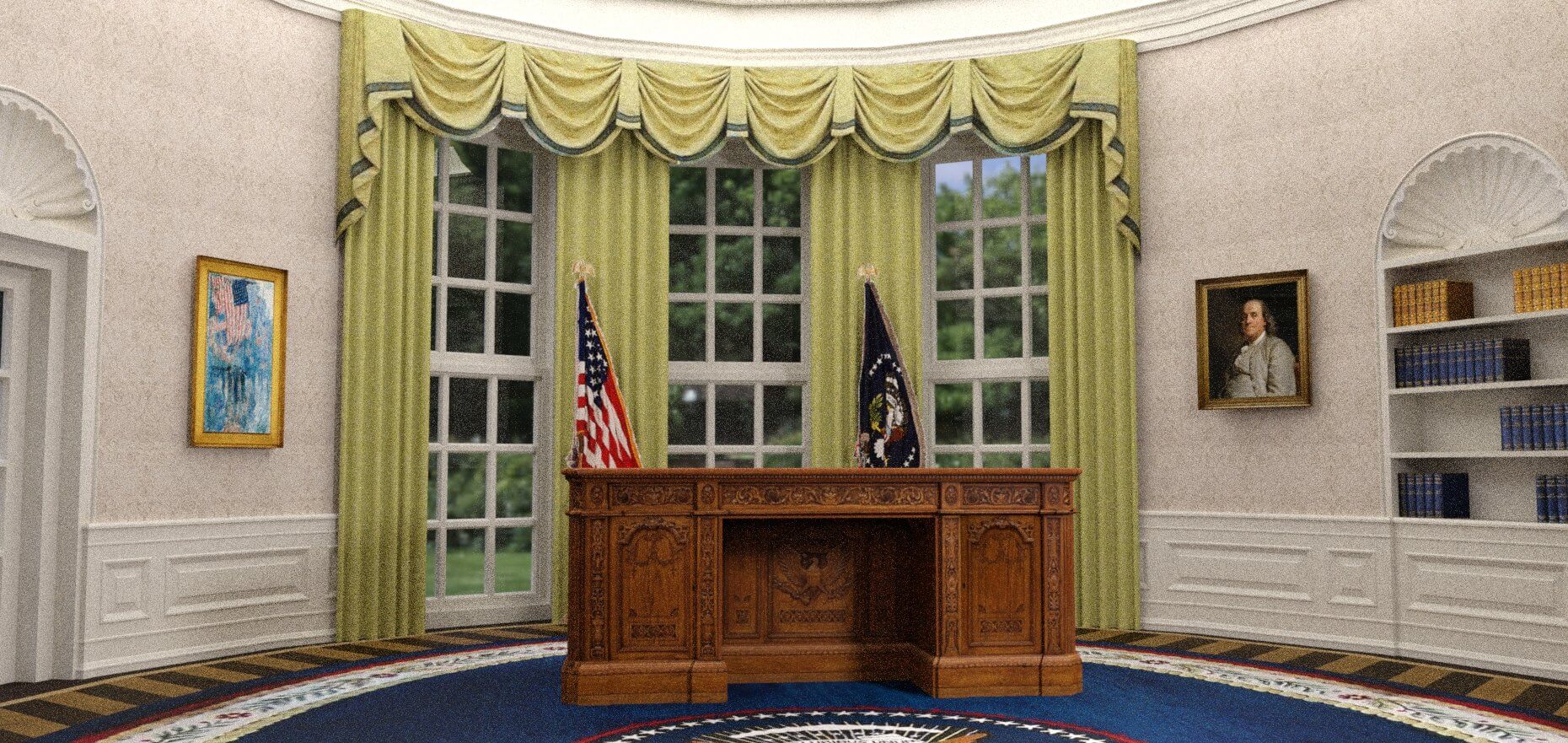 Oval Office - 3D Model by dazinbane