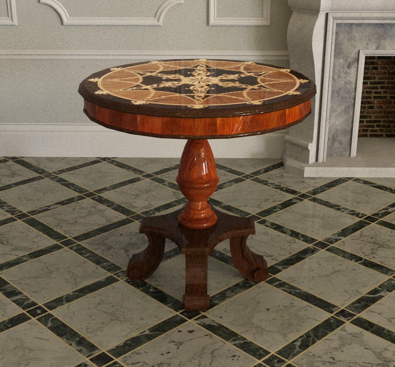Round Antique Table - 3D Model by dazinbane