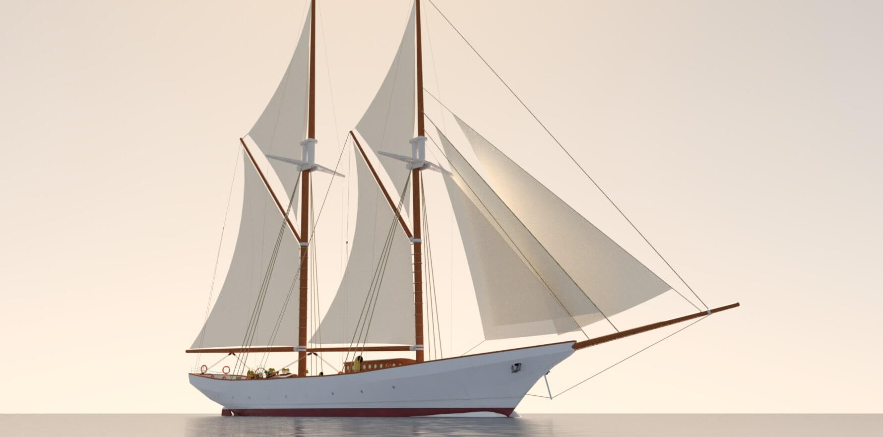 Schooner - 3D Model by dazinbane