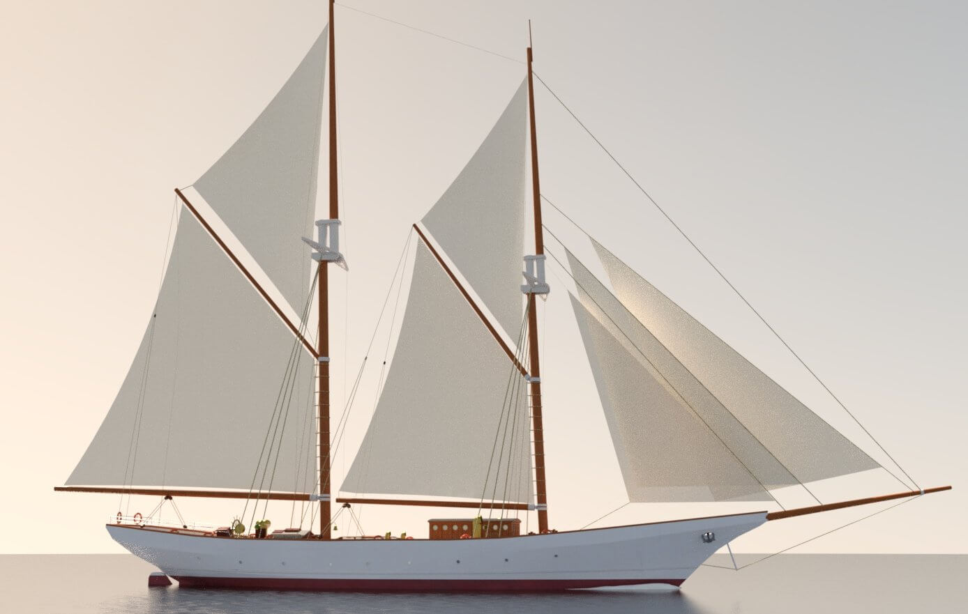 Schooner - 3D Model by dazinbane