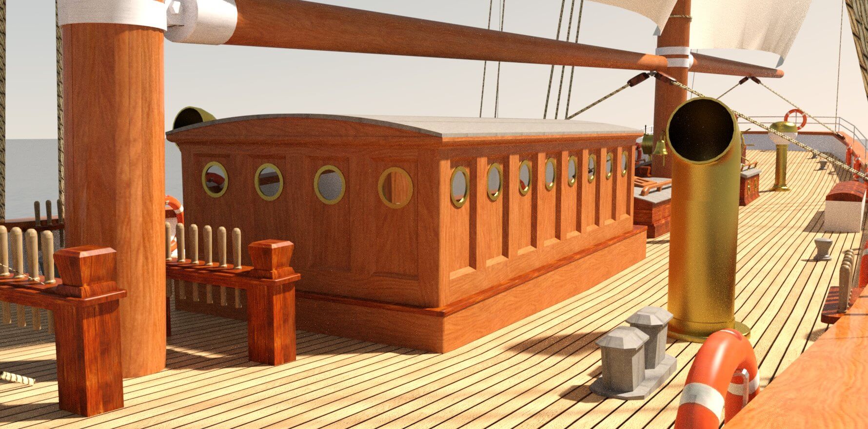 Schooner - 3D Model by dazinbane