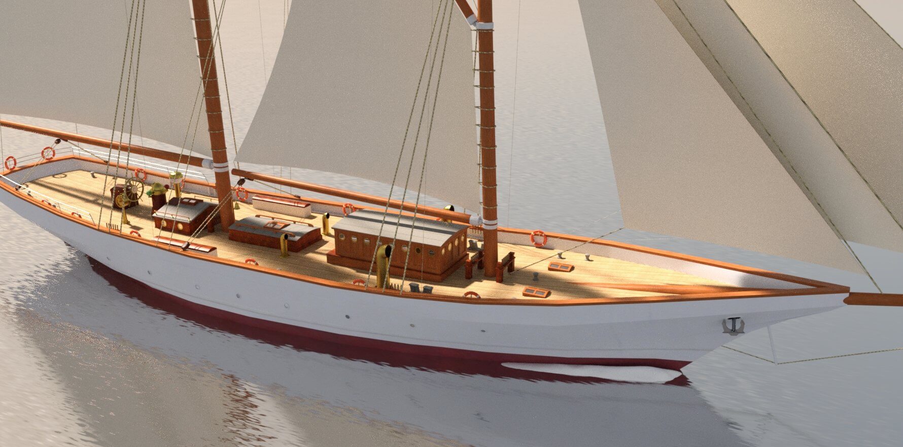 Schooner - 3D Model by dazinbane