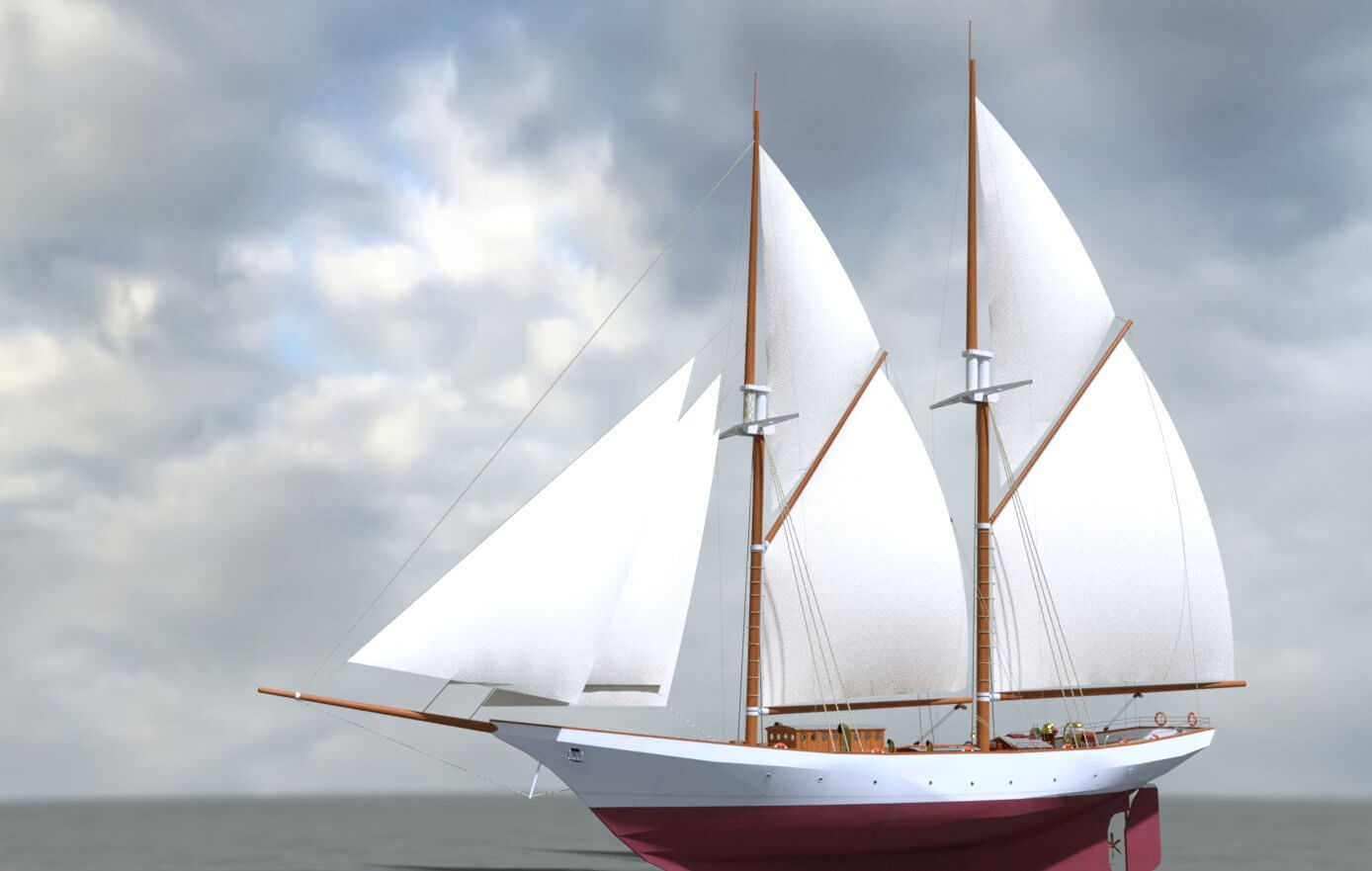 Schooner - 3D Model by dazinbane