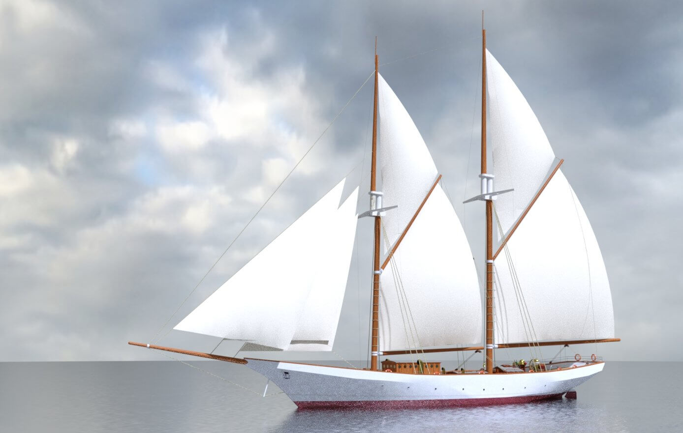 Schooner - 3D Model by dazinbane
