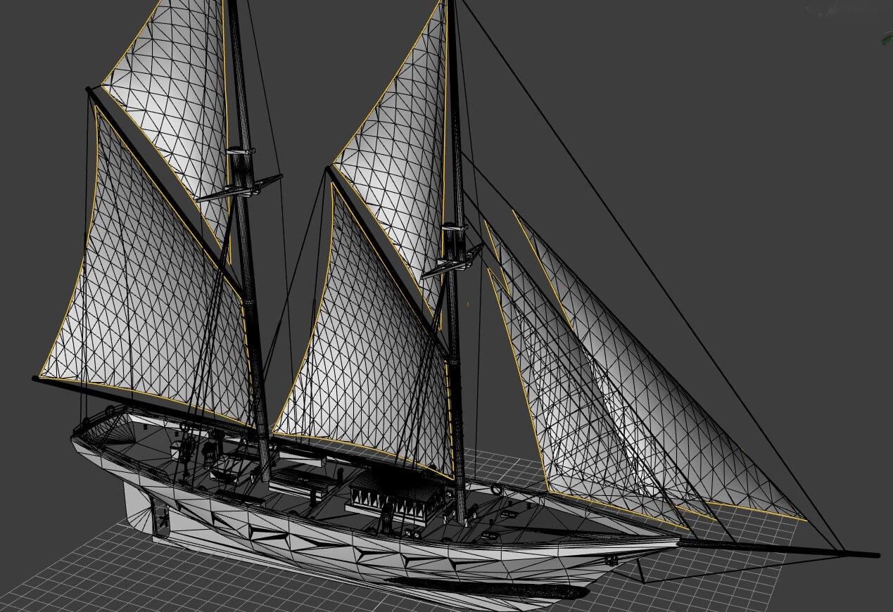 Schooner - 3D Model by dazinbane
