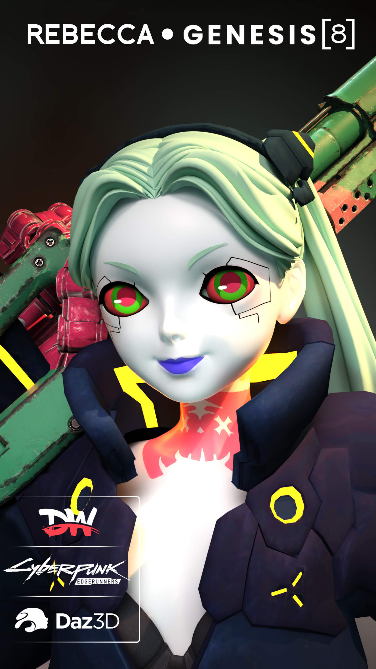 Cyberpunk Edgerunners Rebecca Daz Genesis 8 Female by DazWraps