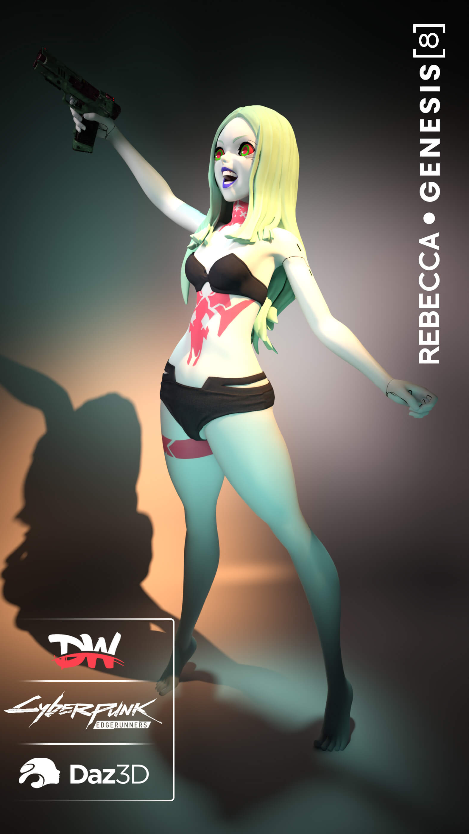 Cyberpunk Edgerunners Rebecca Daz Genesis 8 Female by DazWraps