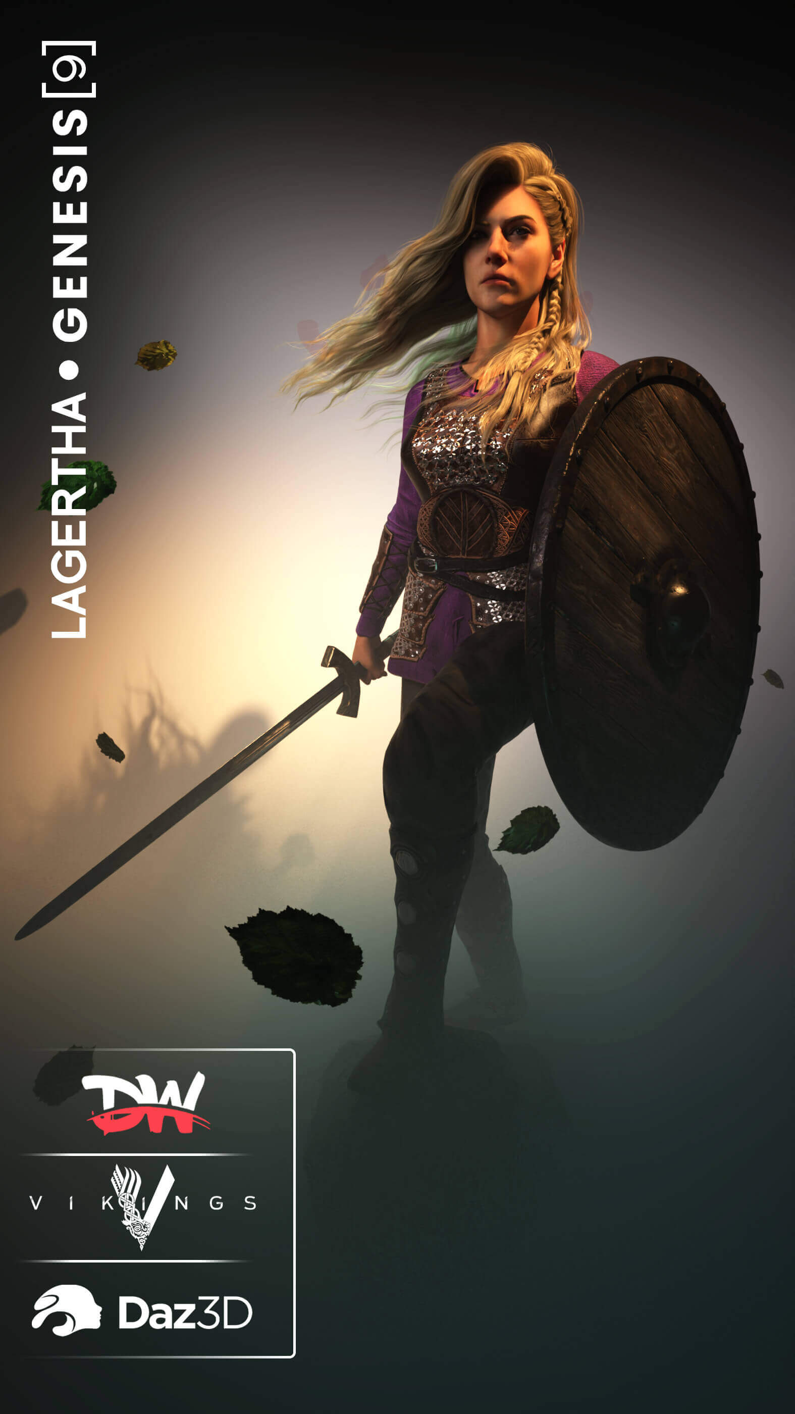 Vikings Lagertha DAZ Genesis 9 Female 3D Render by DazWraps