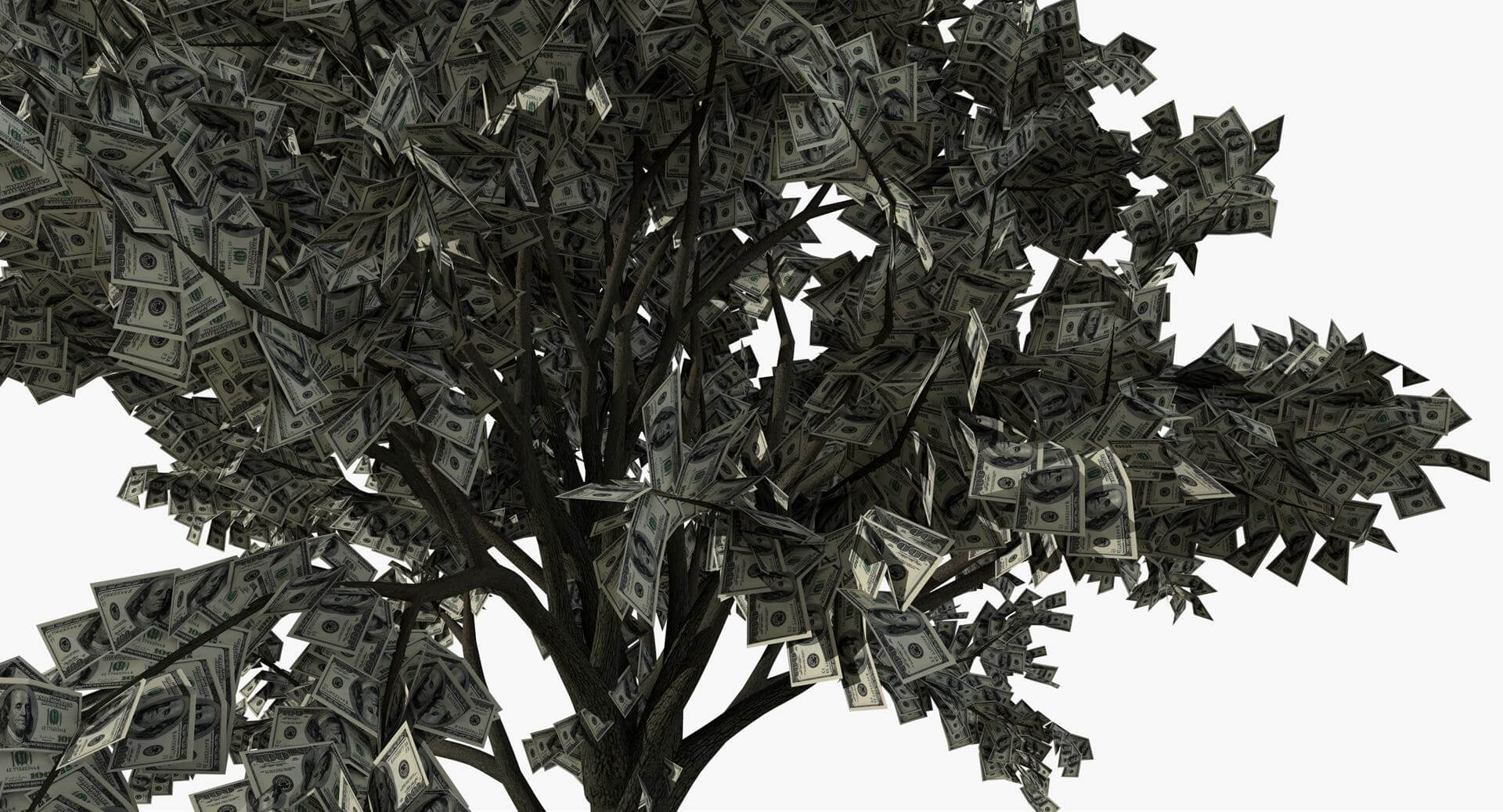 100 Dollar Bill Money Tree - 3D Model by dcbittorf