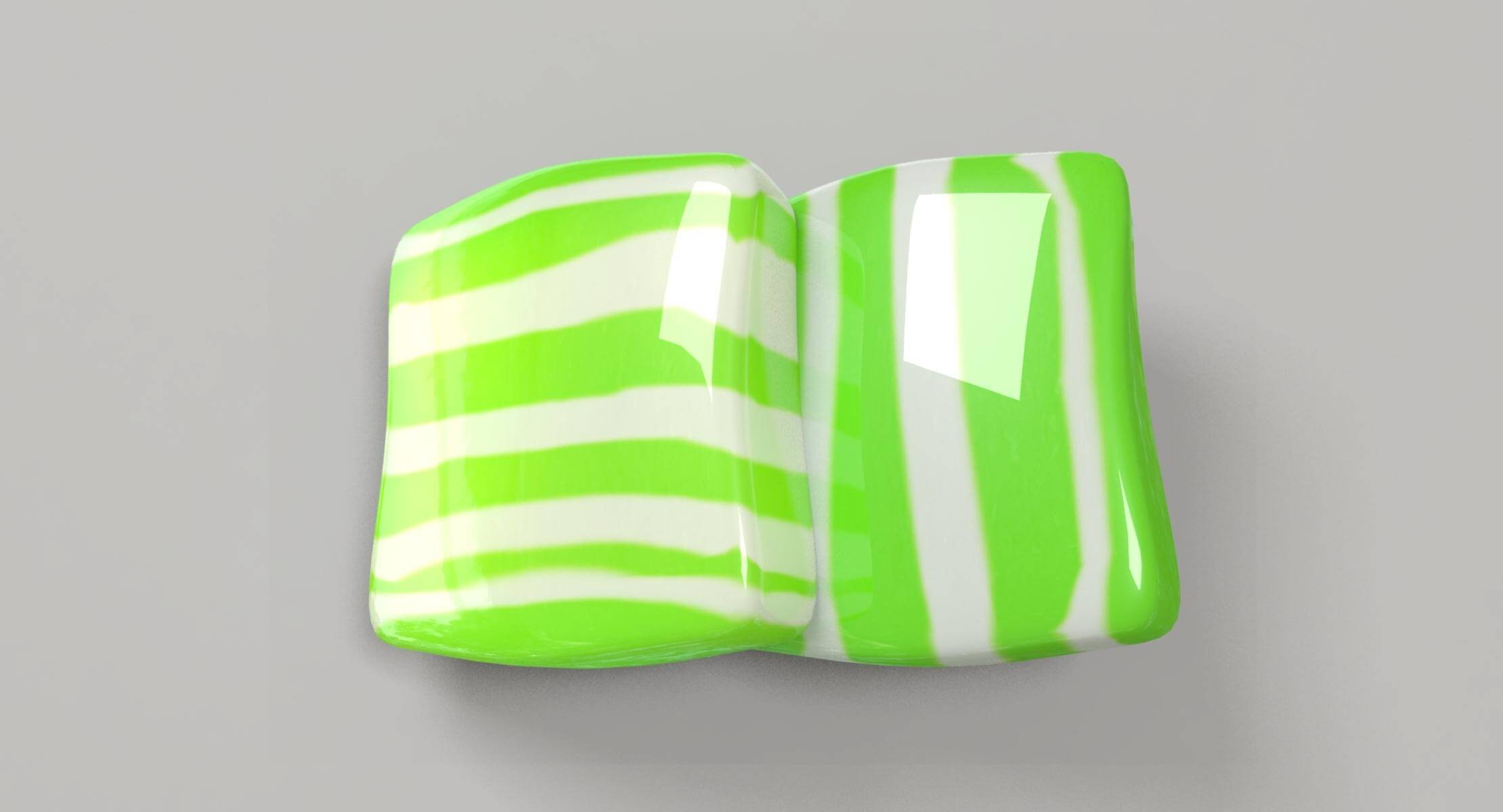 Green Striped Hard Candy - 3D Model by dcbittorf