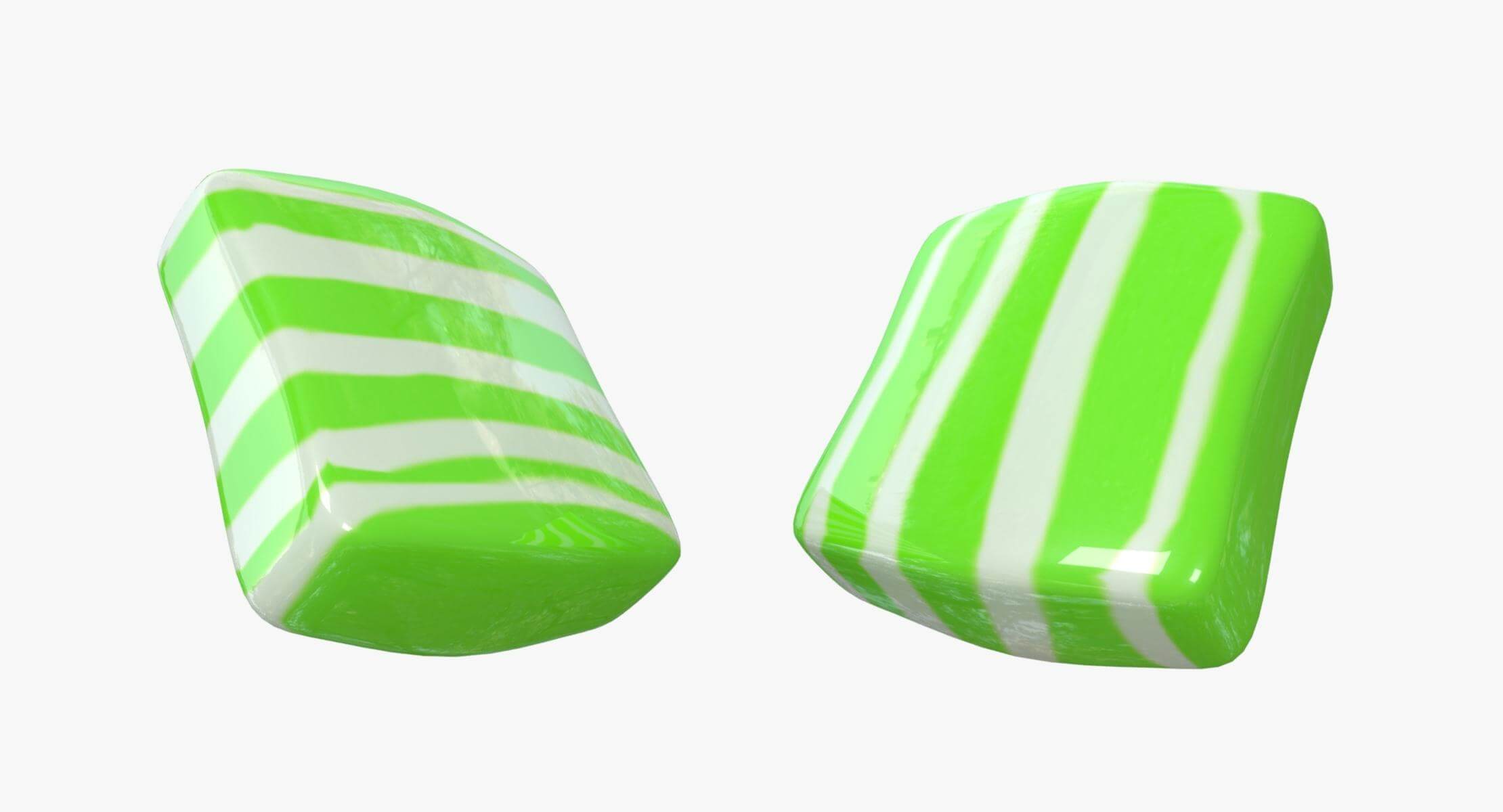 Green Striped Hard Candy - 3D Model by dcbittorf