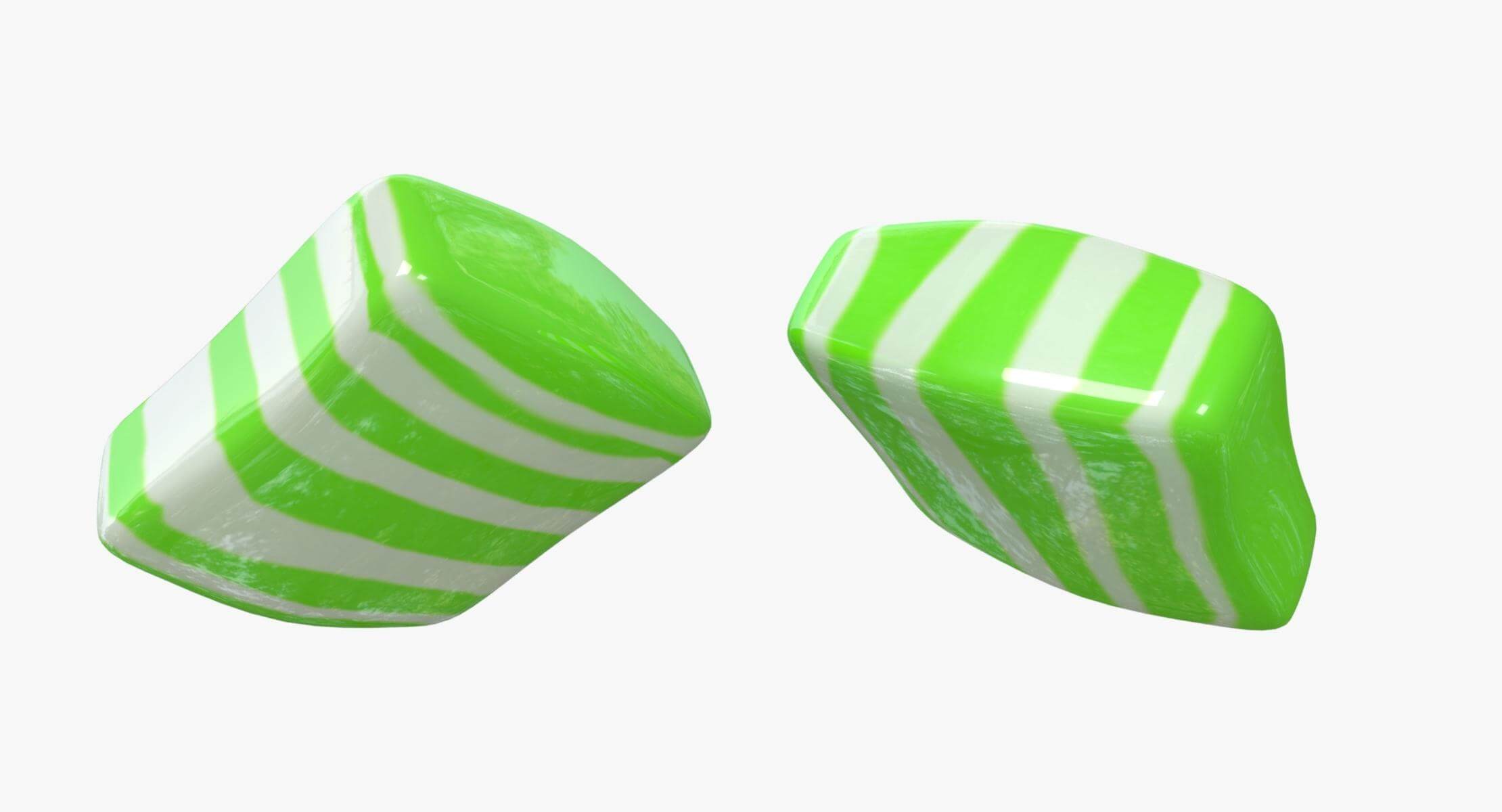 Green Striped Hard Candy - 3D Model by dcbittorf