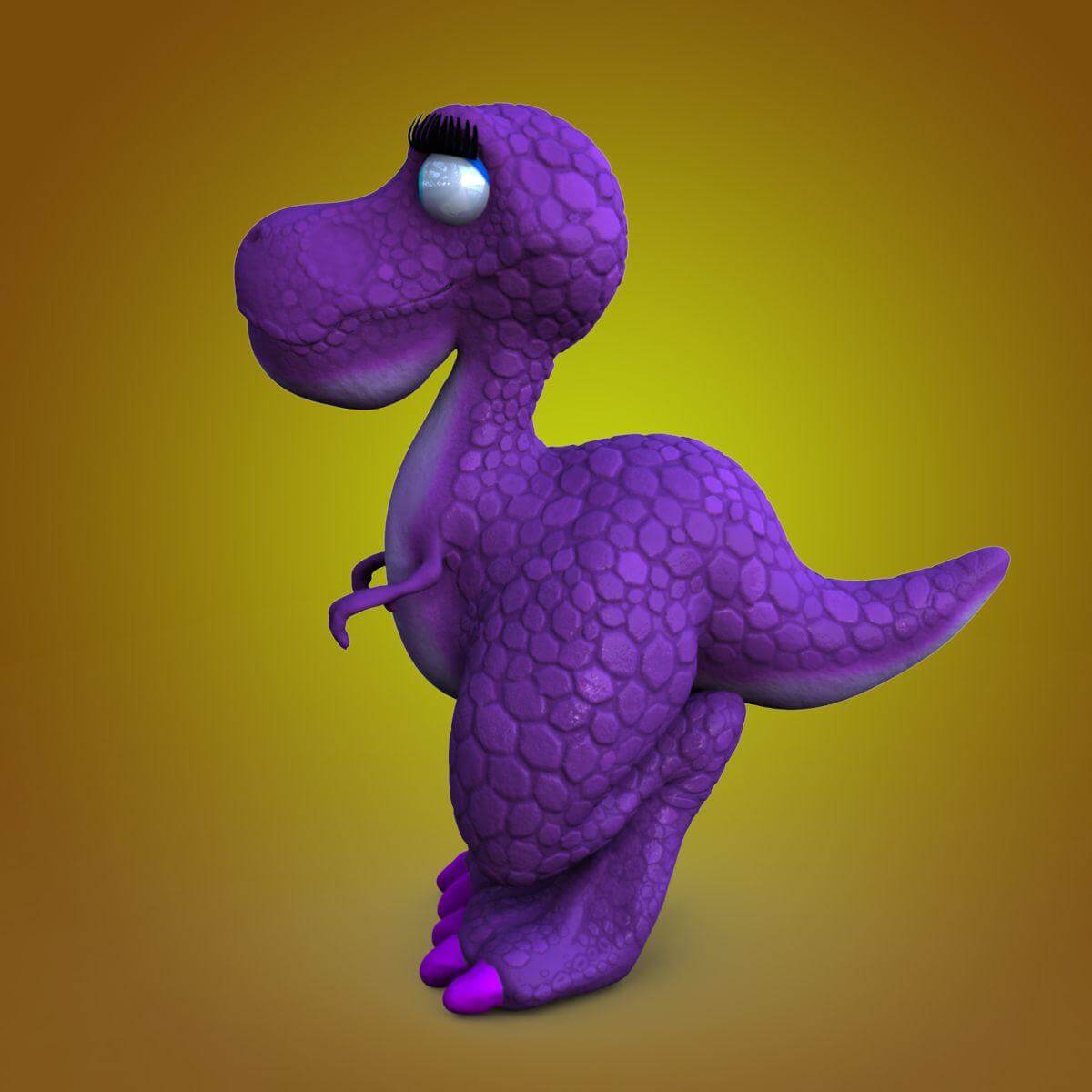 Lizzy Dinosaur Character - 3D Model by dcbittorf